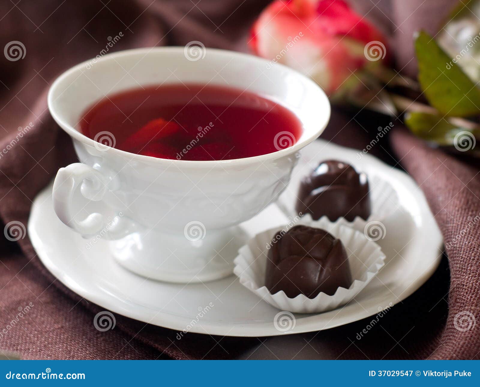 Tea with candy stock image. Image of english, romantic - 37029547
