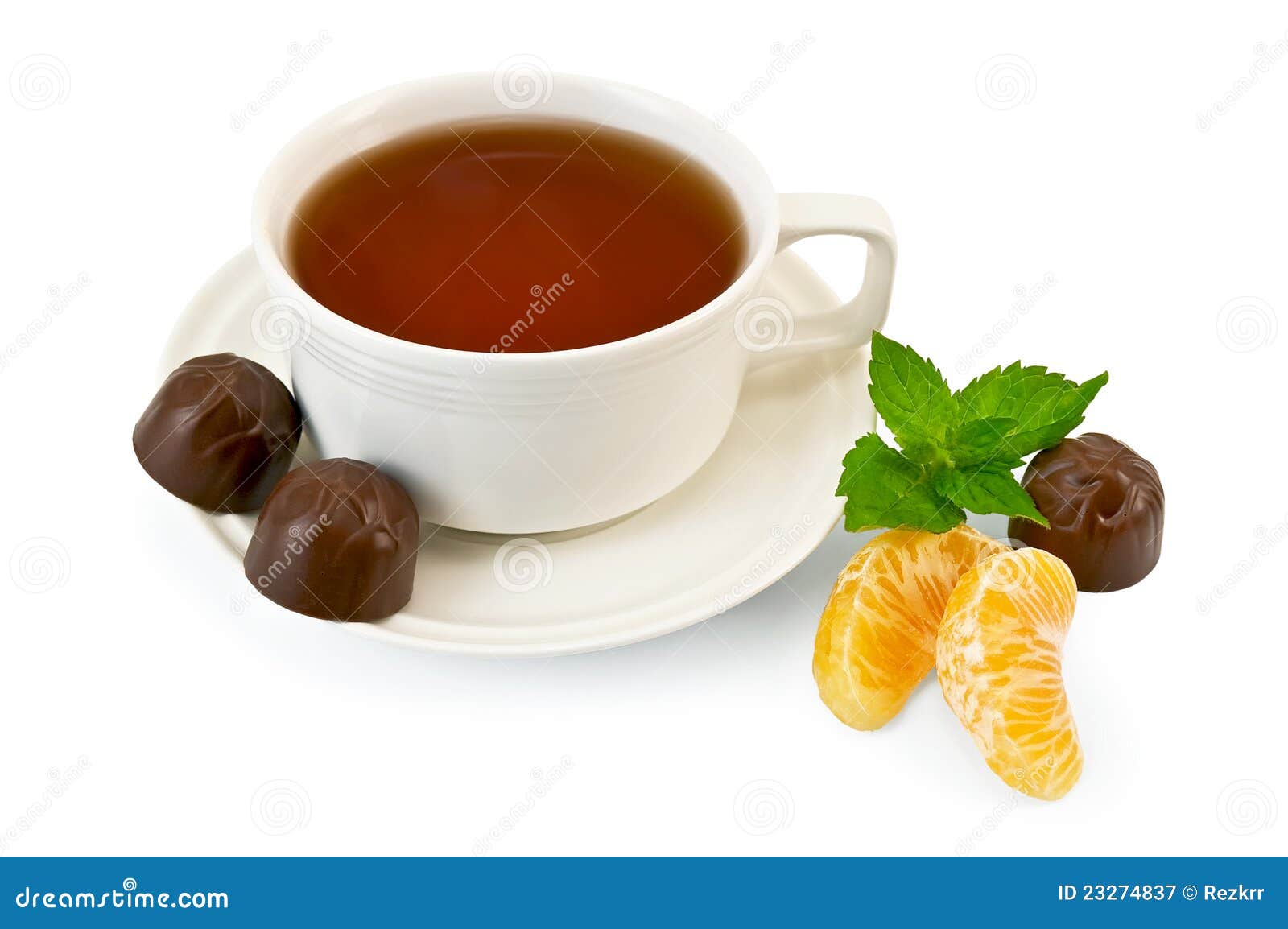 Tea with candy and mint stock image. Image of cutout - 23274837