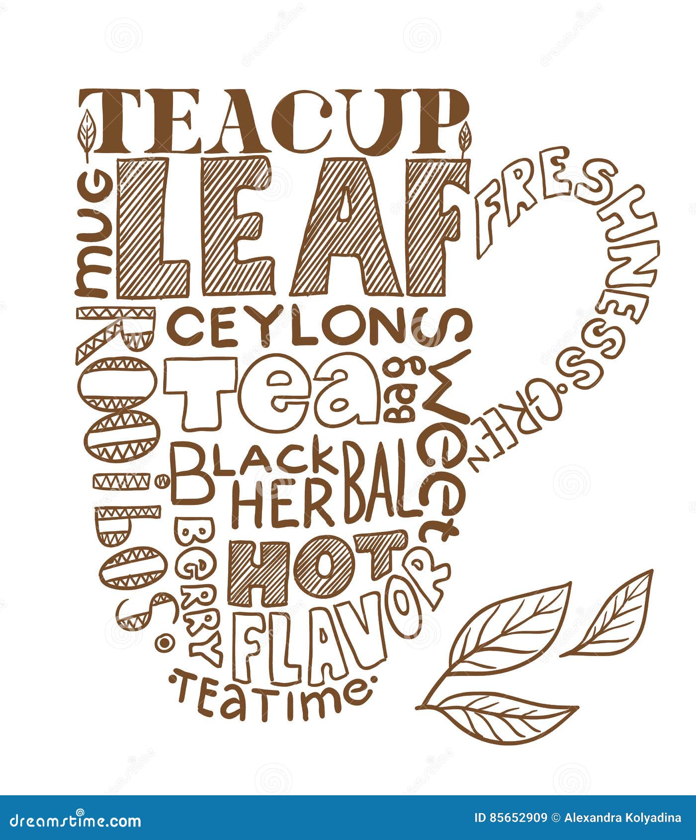 Tea Cap Image Composed of Words Stock Vector - Illustration of icon ...