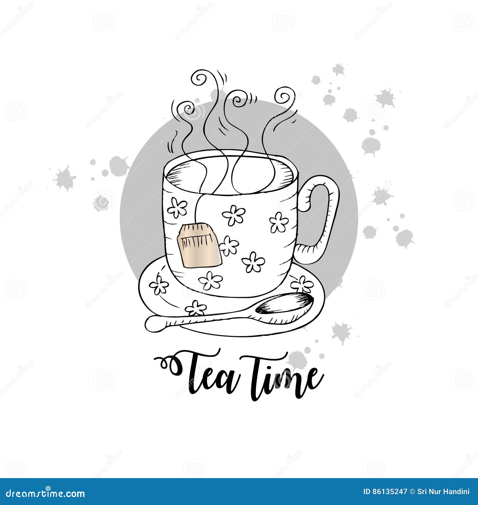 Tea card. Tea time stock illustration. Illustration of cafe - 86135247