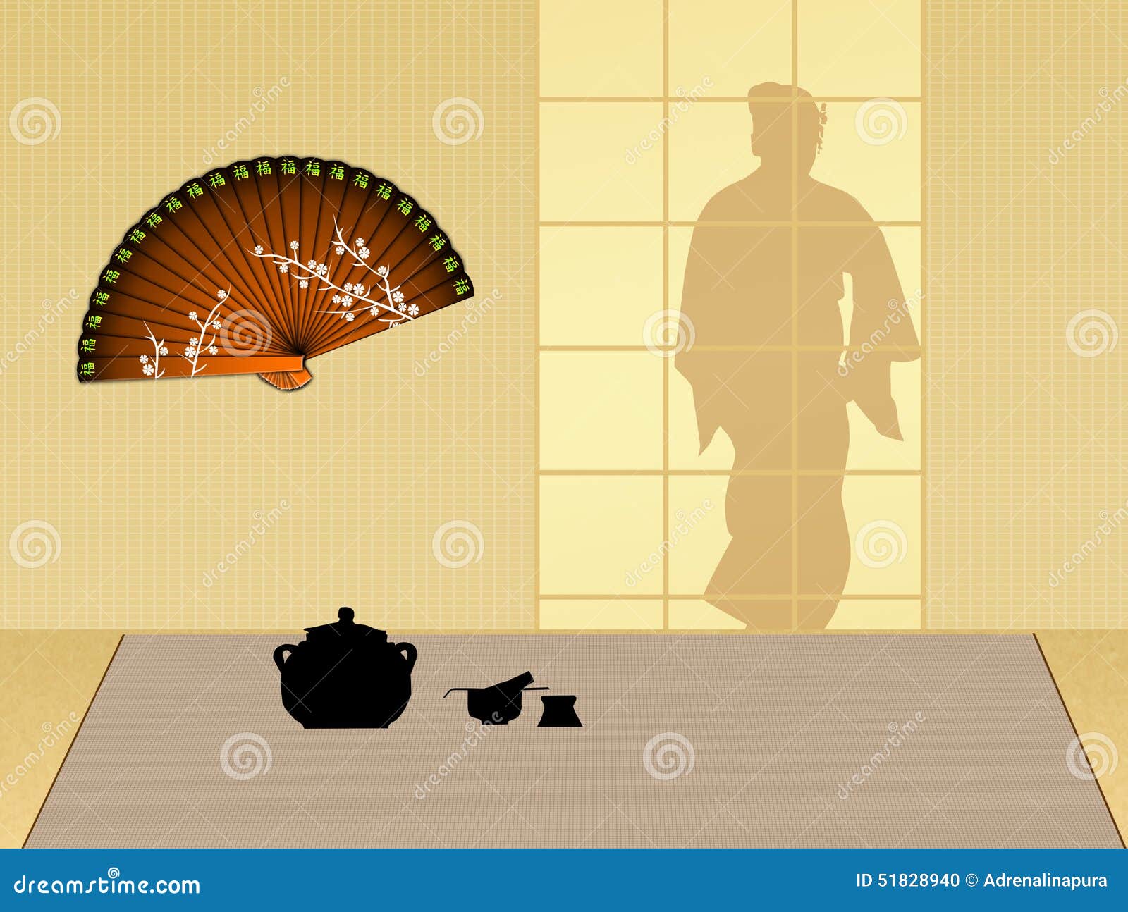 Tea ceremony stock illustration. Illustration of female - 51828940