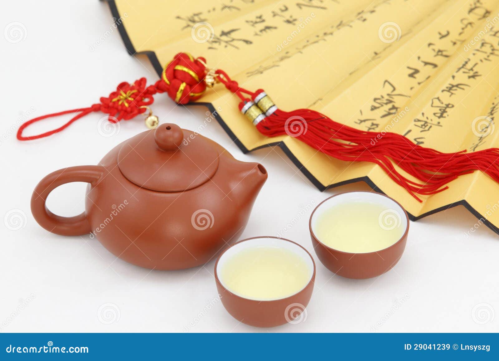 Tea , Chinese knots , fans stock image. Image of folding - 29041239