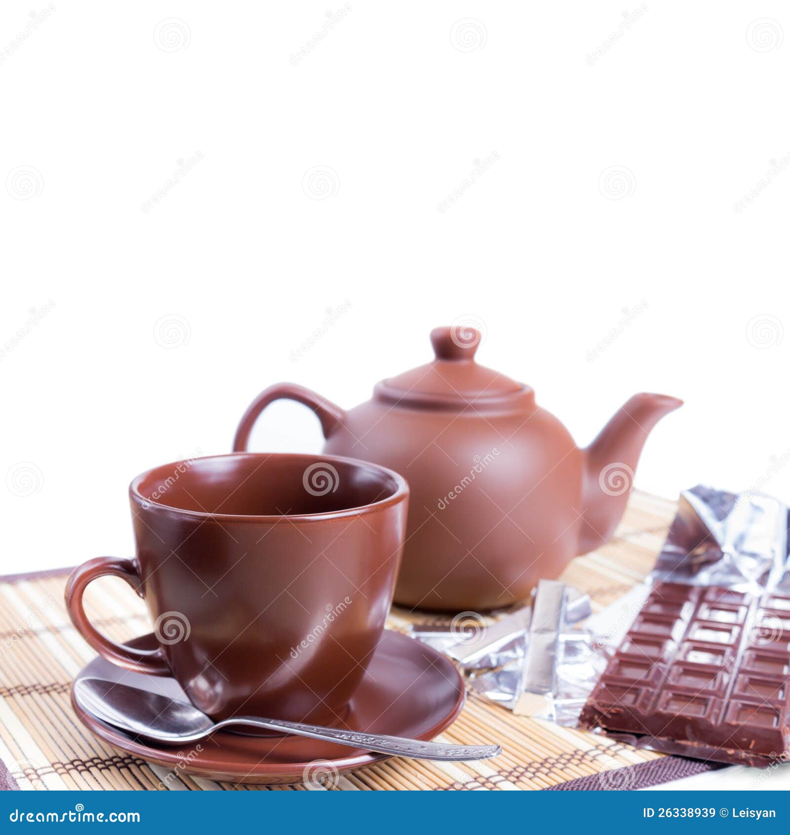 Tea and chocolate stock image. Image of food, teacup - 26338939