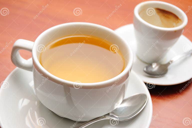 Tea and coffee stock image. Image of breakfast, modern - 6312379