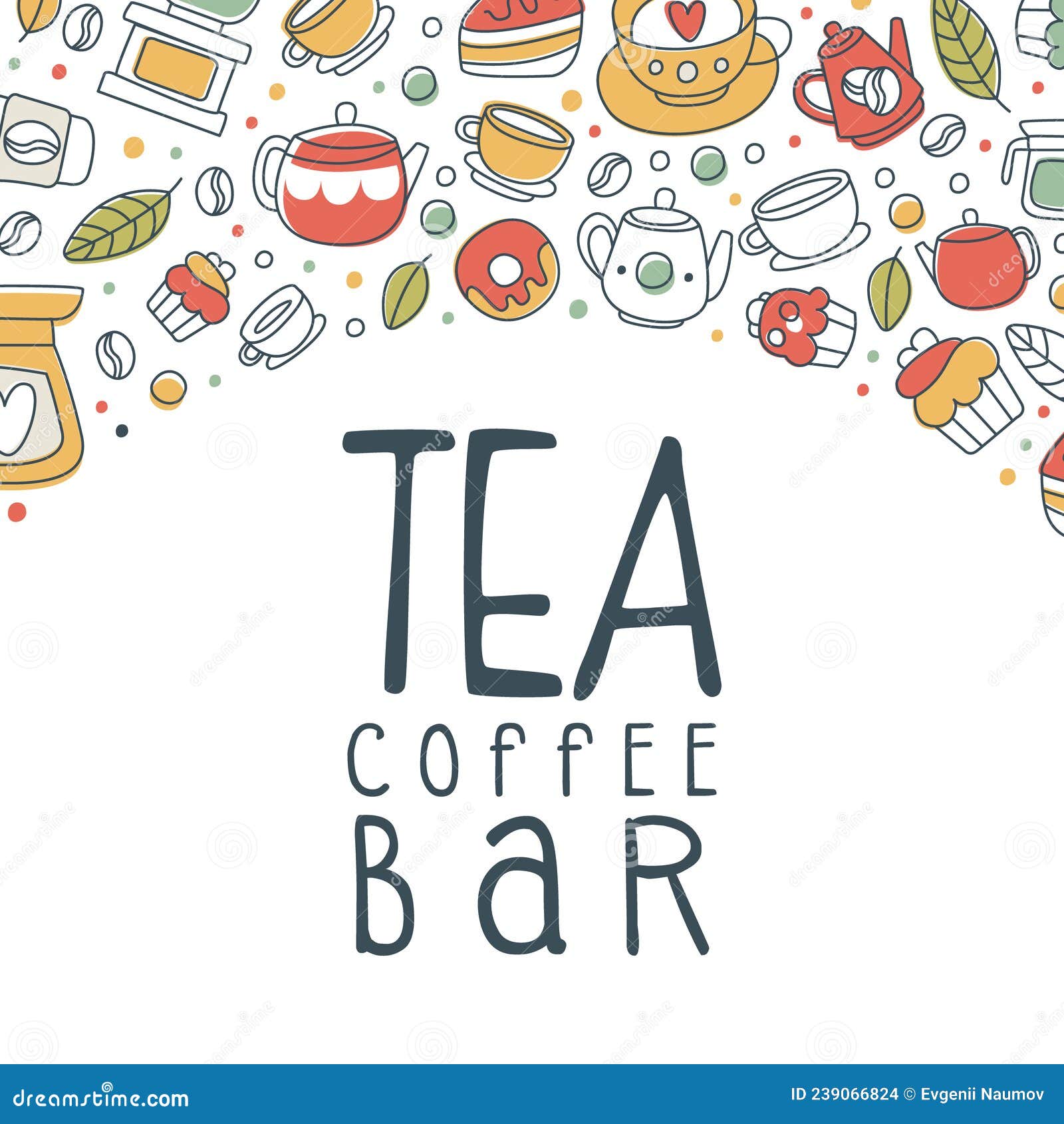 Tea and Coffee Bar Advertising Banner Vector Template Stock Vector ...