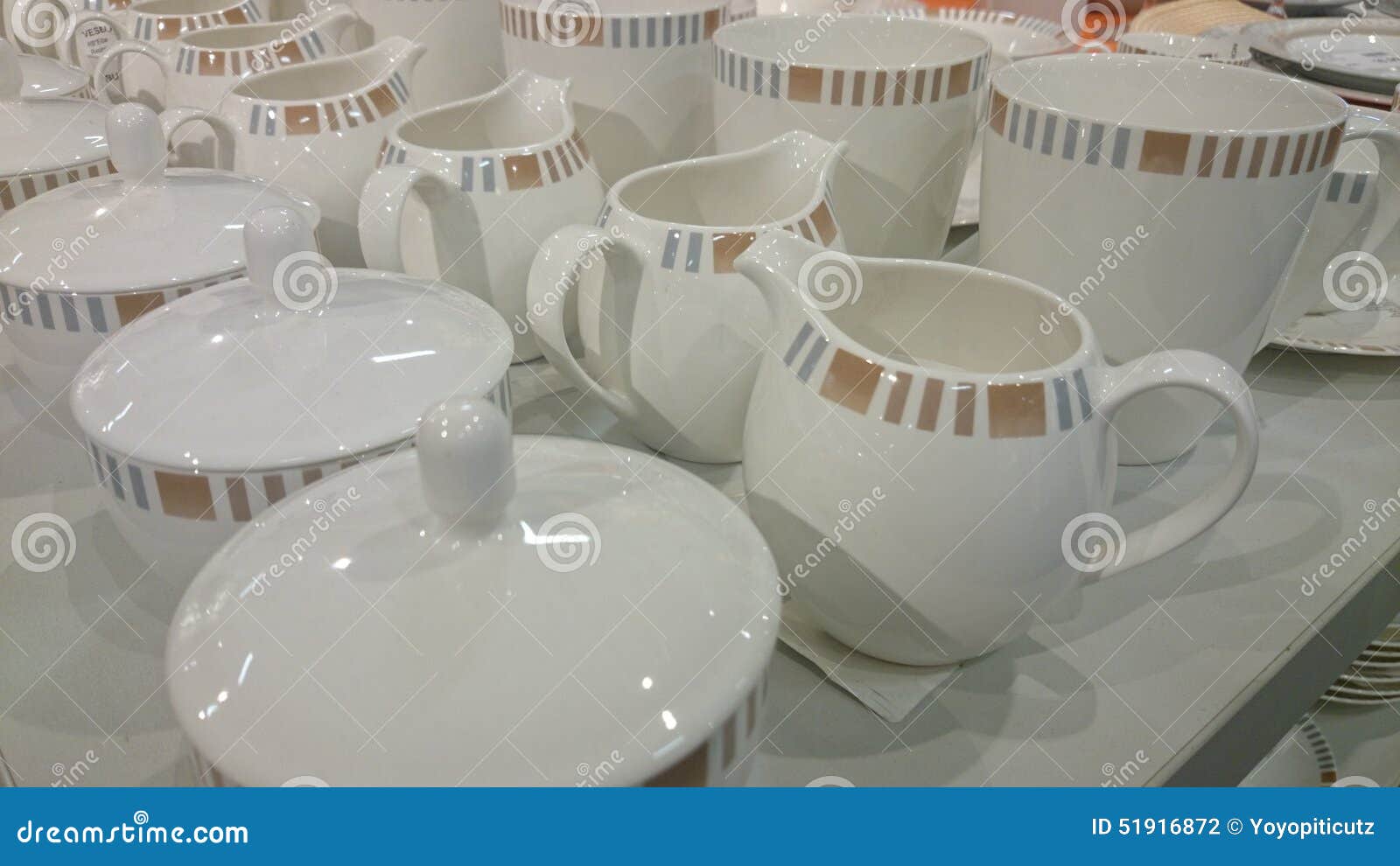 Tea and coffee dishes stock photo. Image of beverage - 51916872