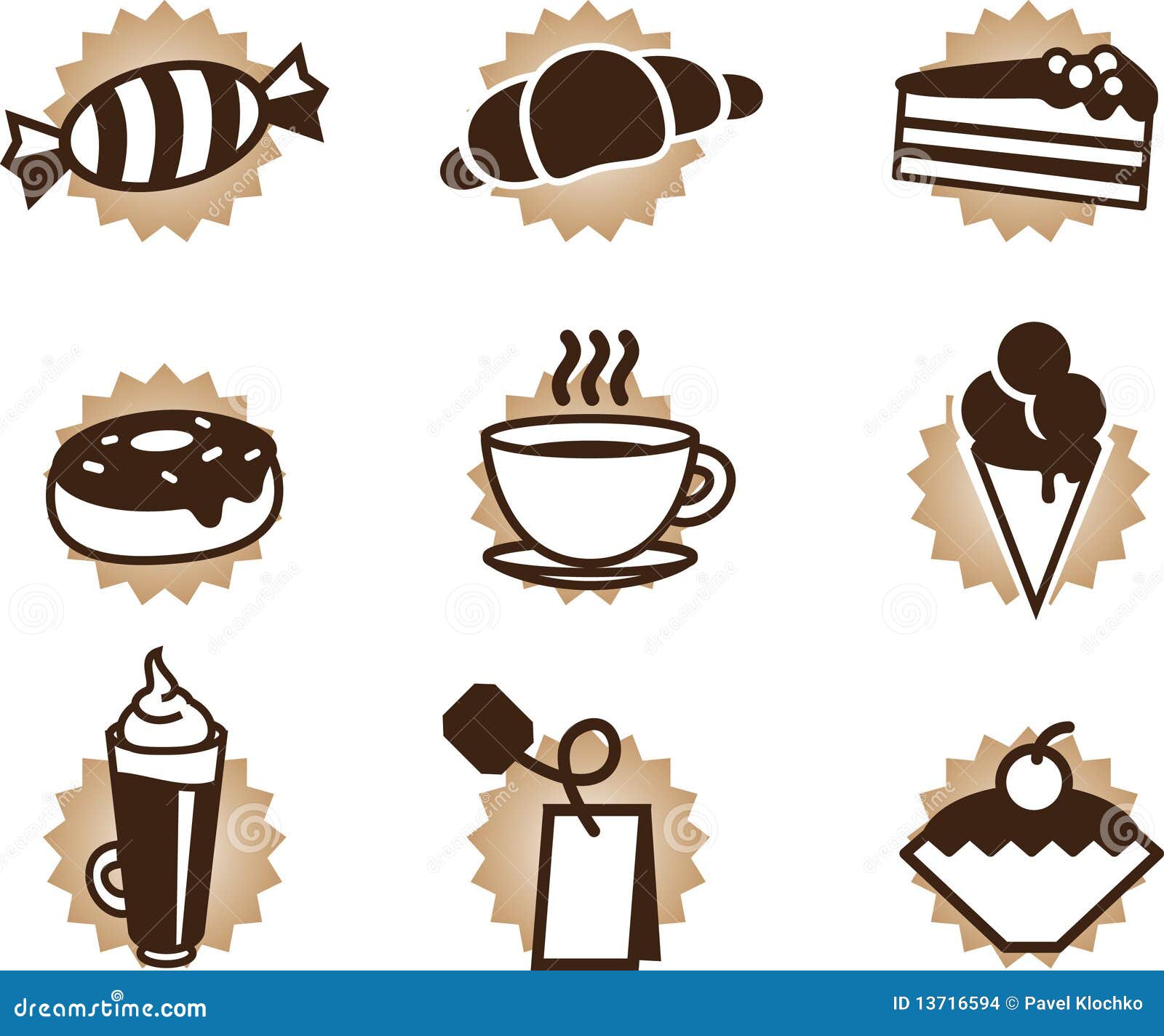 Tea Coffee and Food Icons Set Stock Vector - Illustration of drink ...