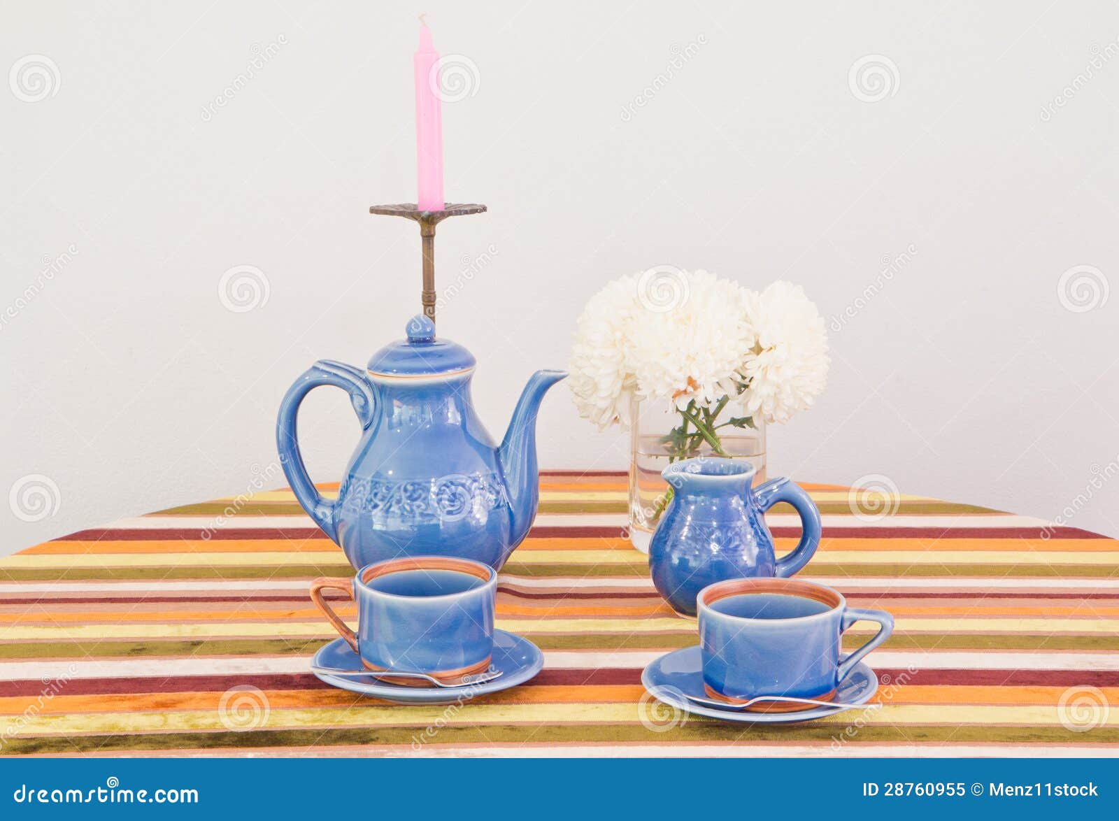 Tea or coffee set on table stock image. Image of aroma - 28760955