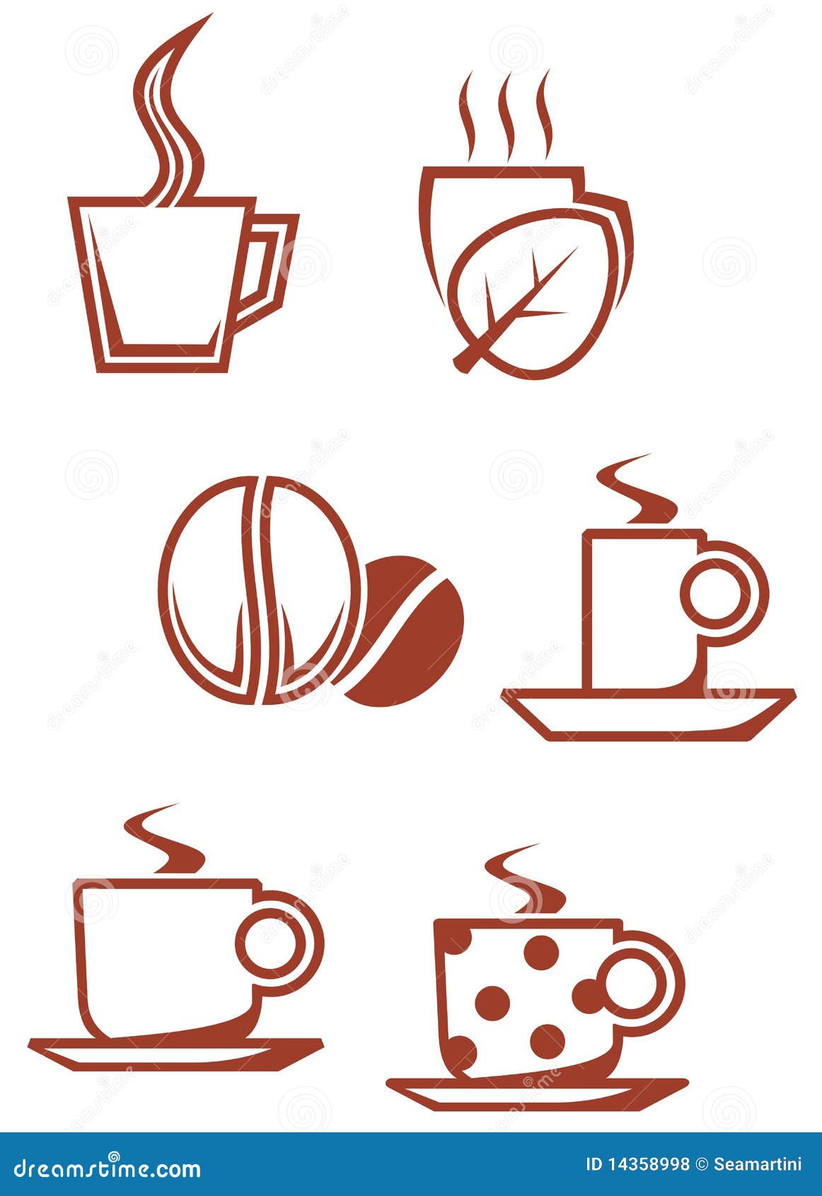 Tea and coffee symbols stock vector. Illustration of design - 14358998