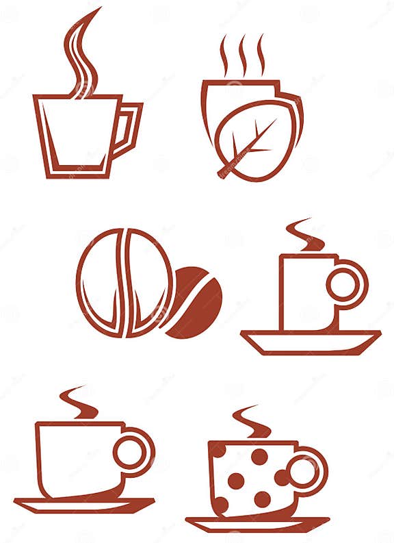 Tea and coffee symbols stock vector. Illustration of design - 14358998