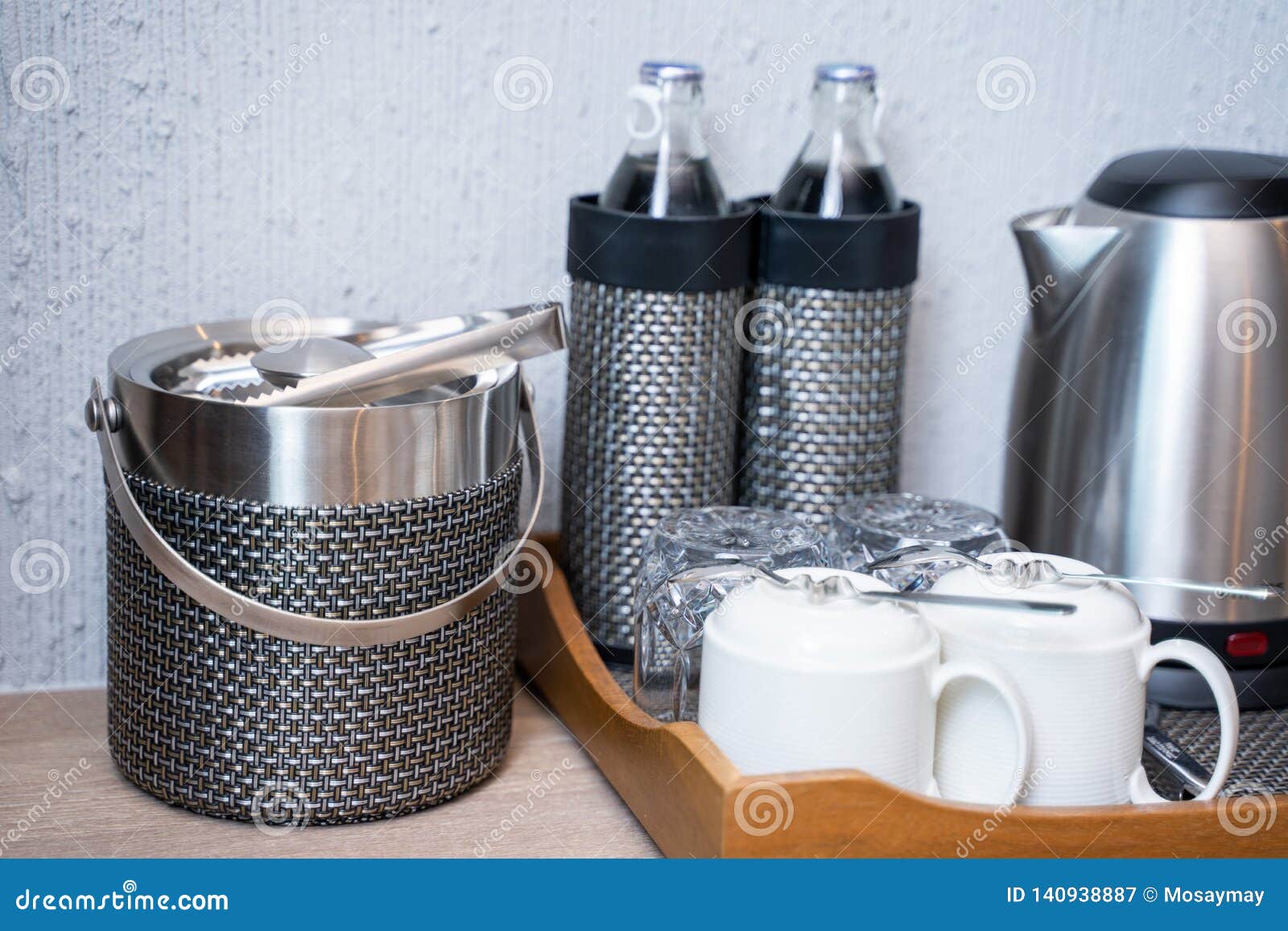 Tea Coffee and Water Set in Room Hotel Stock Image - Image of coffee ...