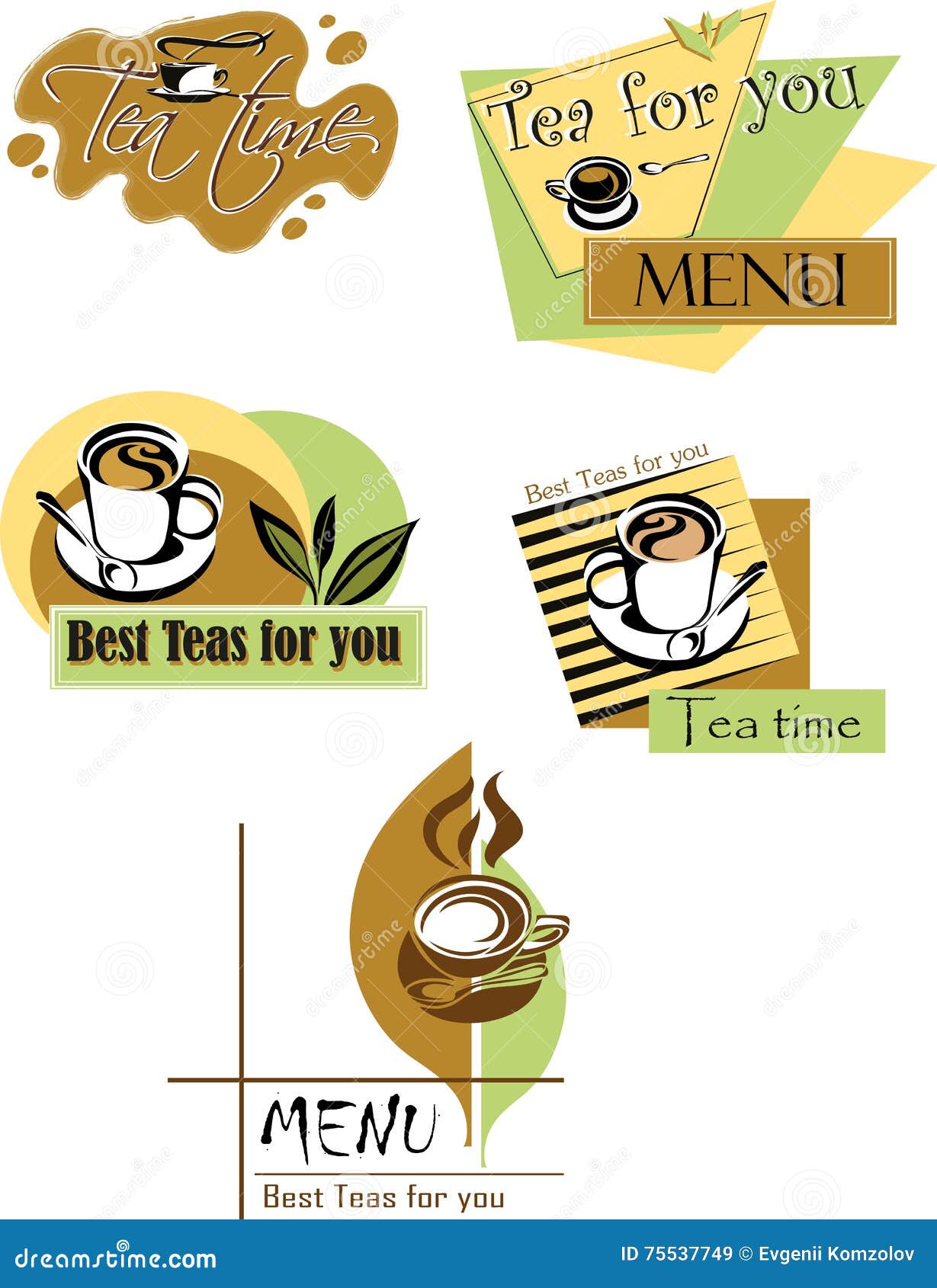 Tea, color logo, design stock illustration. Illustration of breakfast ...