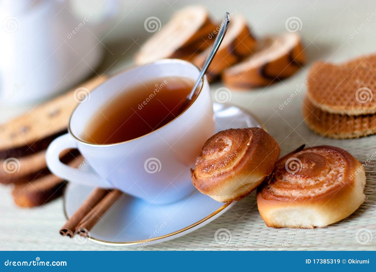 Tea with cookies stock image. Image of morning, sugar - 17385319