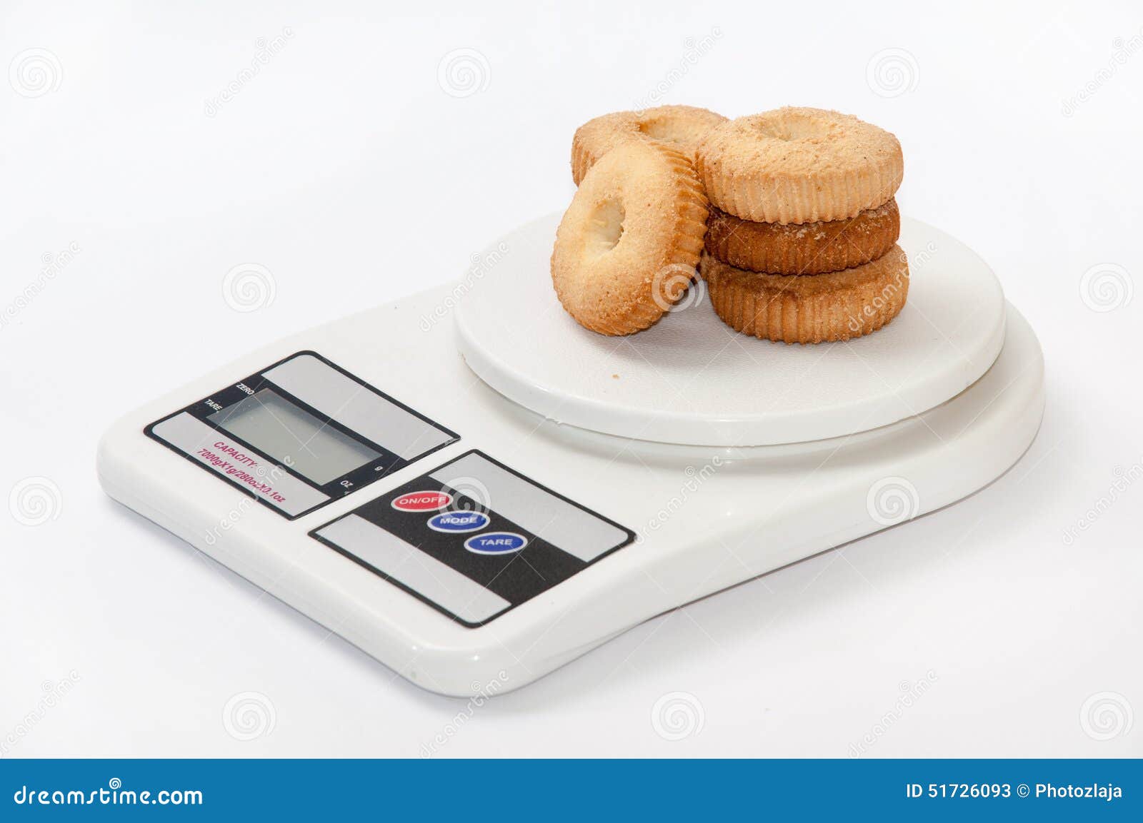 Tea Cookies Arranged on a Digital Scale To Measure Stock Image - Image ...