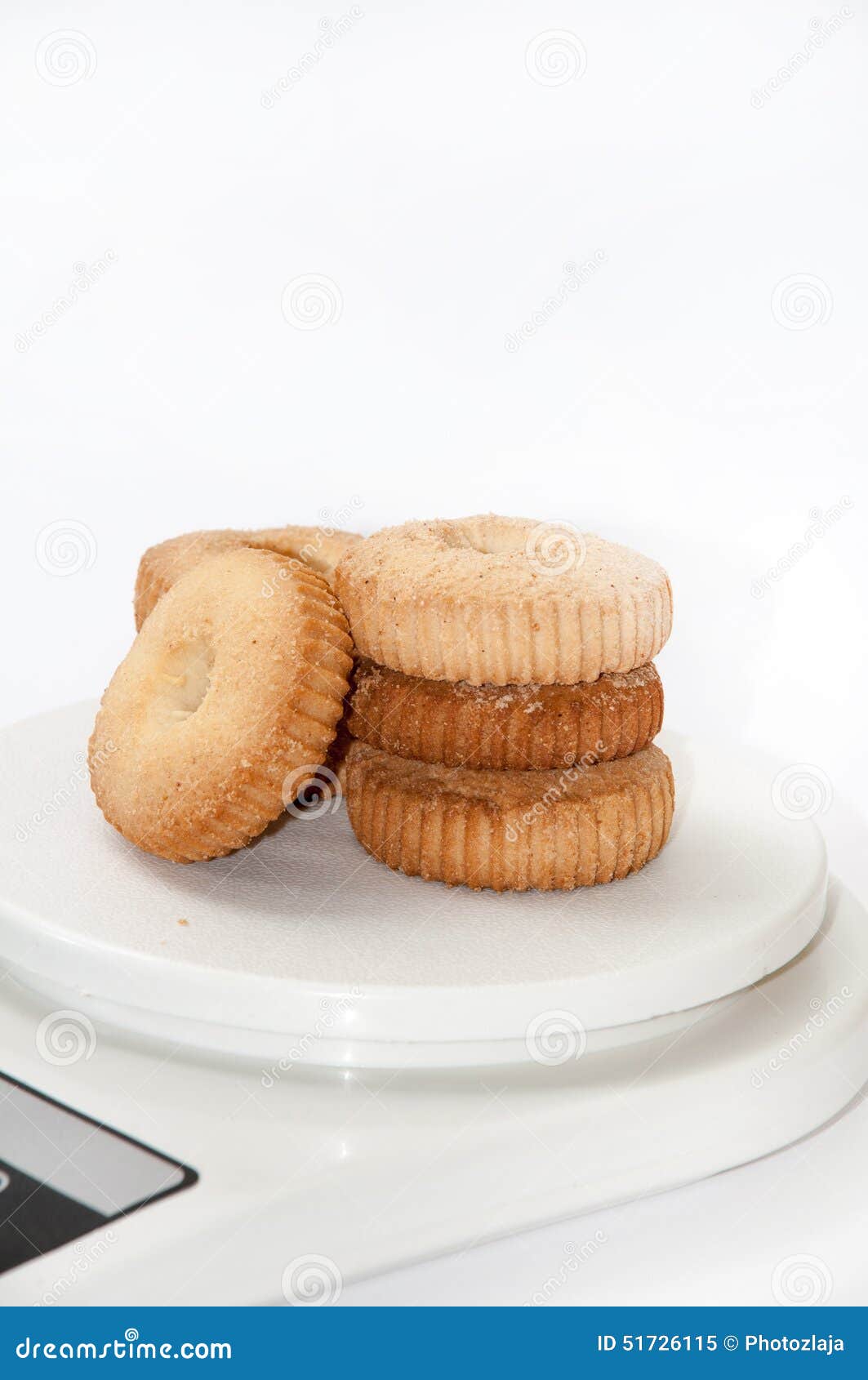 Tea Cookies Arranged on a Digital Scale To Measure Stock Image - Image ...