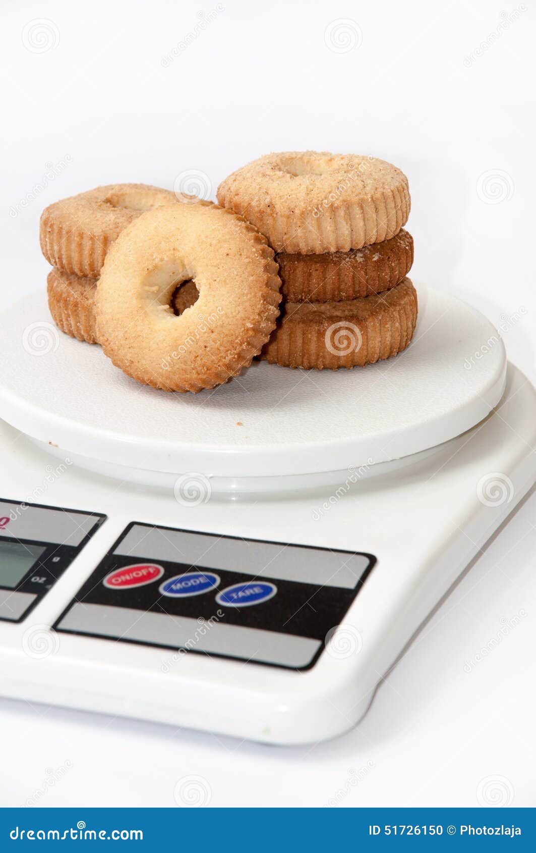 Tea Cookies Arranged on a Digital Scale To Measure Stock Photo - Image ...
