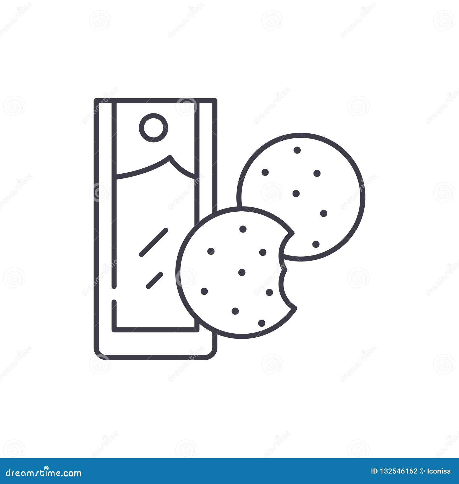 Tea with Cookies Line Icon Concept. Tea with Cookies Vector Linear ...