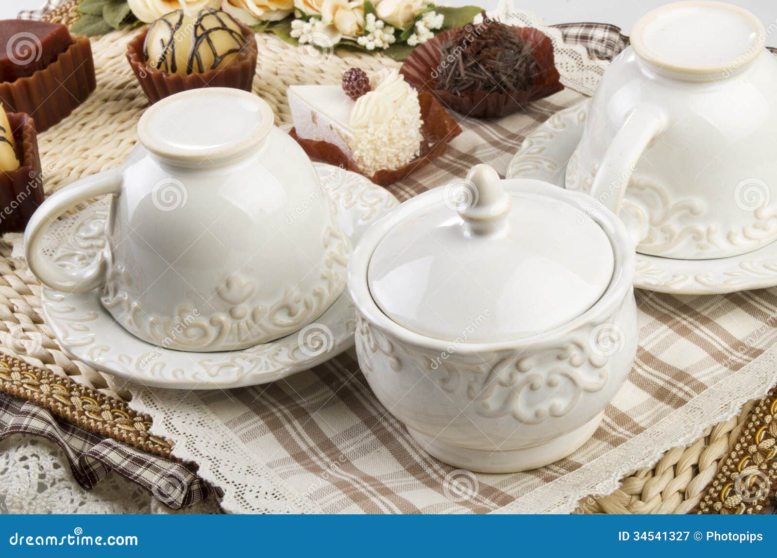 Tea with cookies stock image. Image of lunch, dishes - 34541327