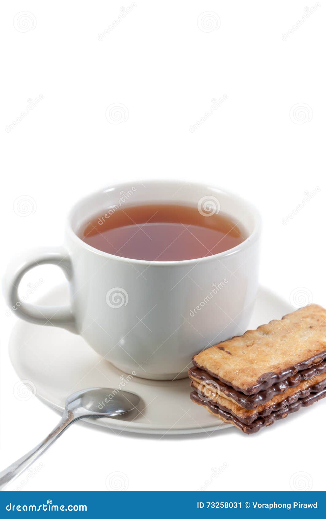Tea and Crackers with Chocolate Stock Image - Image of biscuit, meal ...