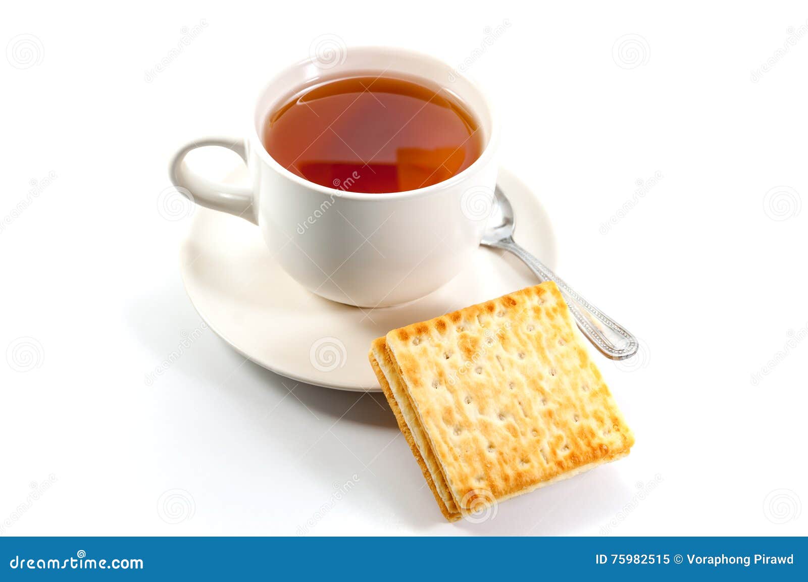Tea and Crackers with Chocolate Stock Image - Image of dessert ...
