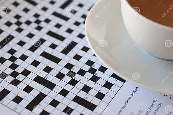 Tea and crossword stock photo. Image of break, crossword - 60289890