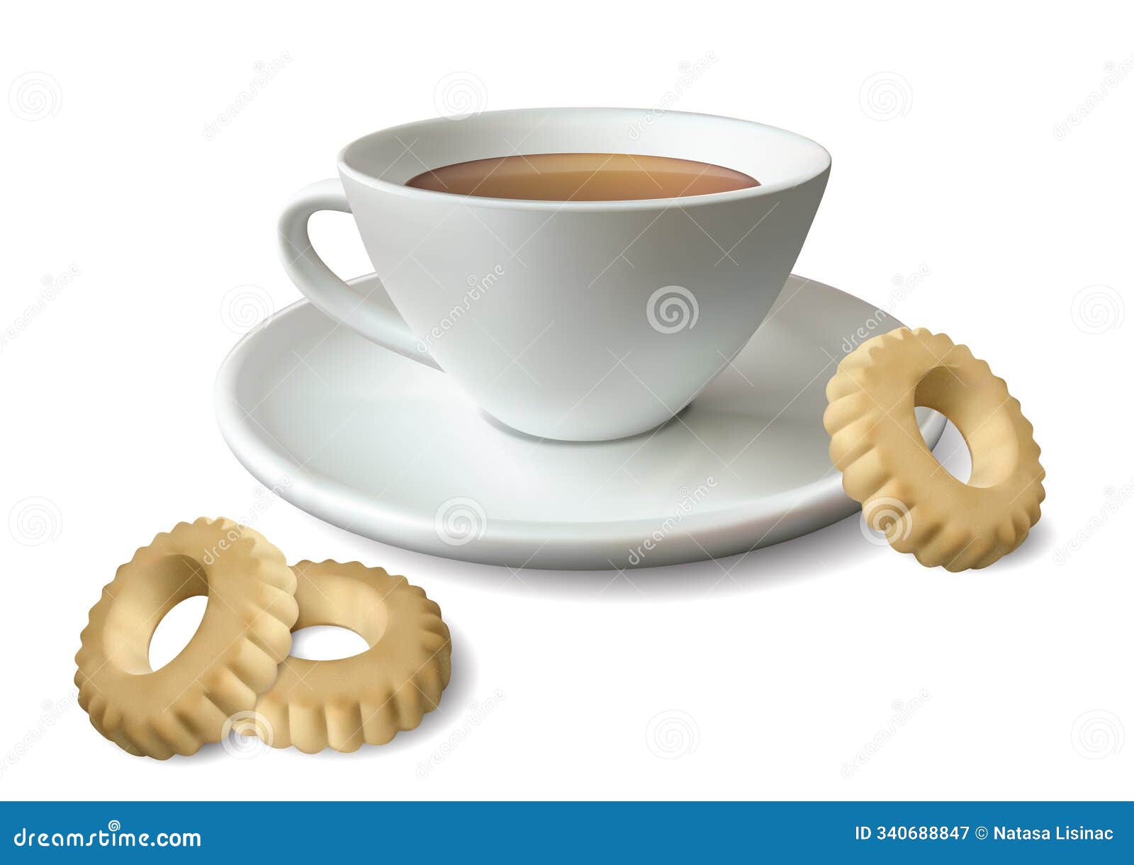 Tea Cup and Tea Biscuit Editable Vector Illustration Stock Illustration ...