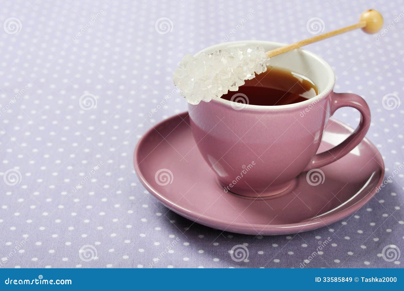 Tea in Cup with Candy Sugar Stock Image - Image of liquid, candy: 33585849