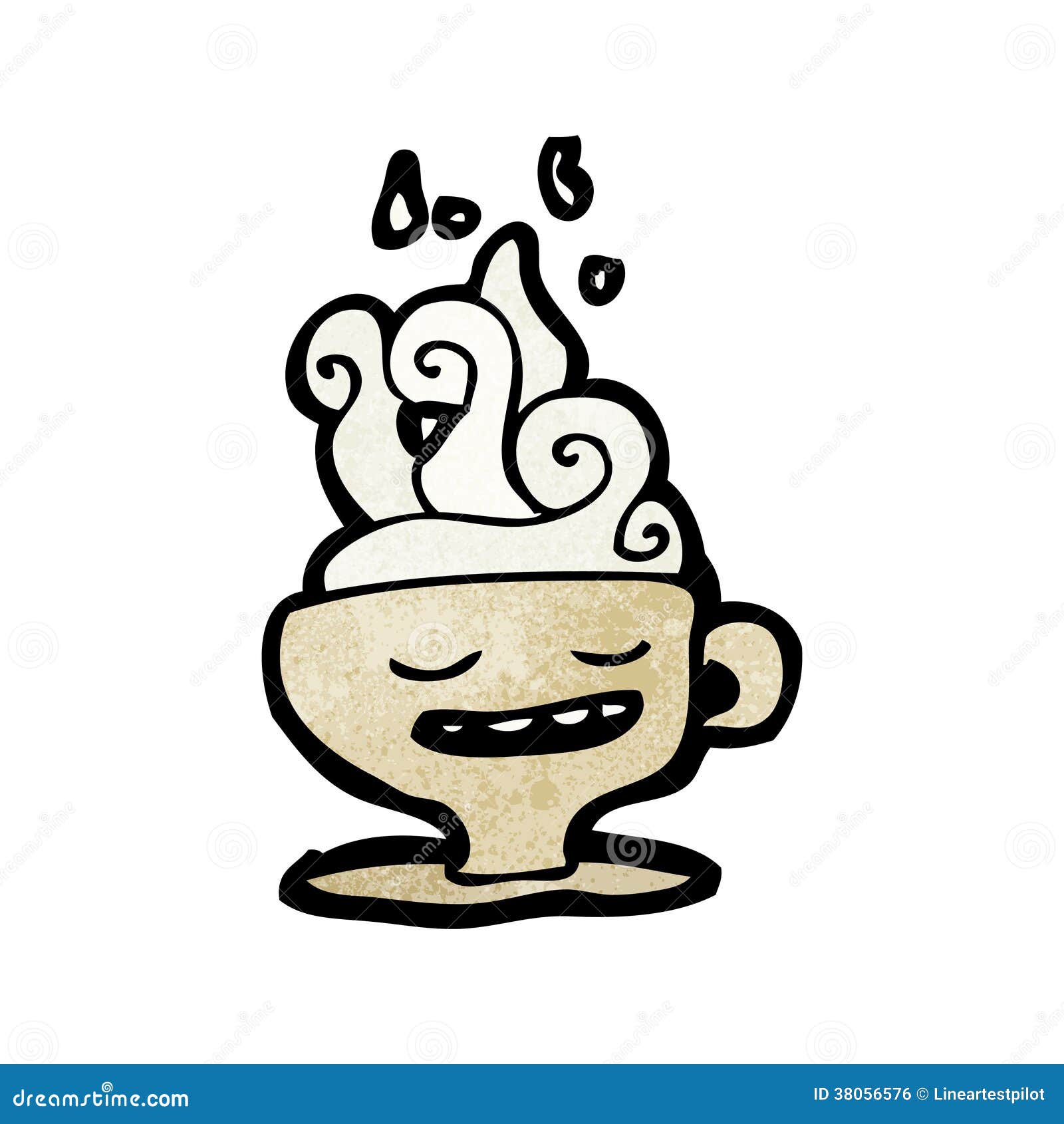 Tea cup cartoon character stock vector. Illustration of retro - 38056576