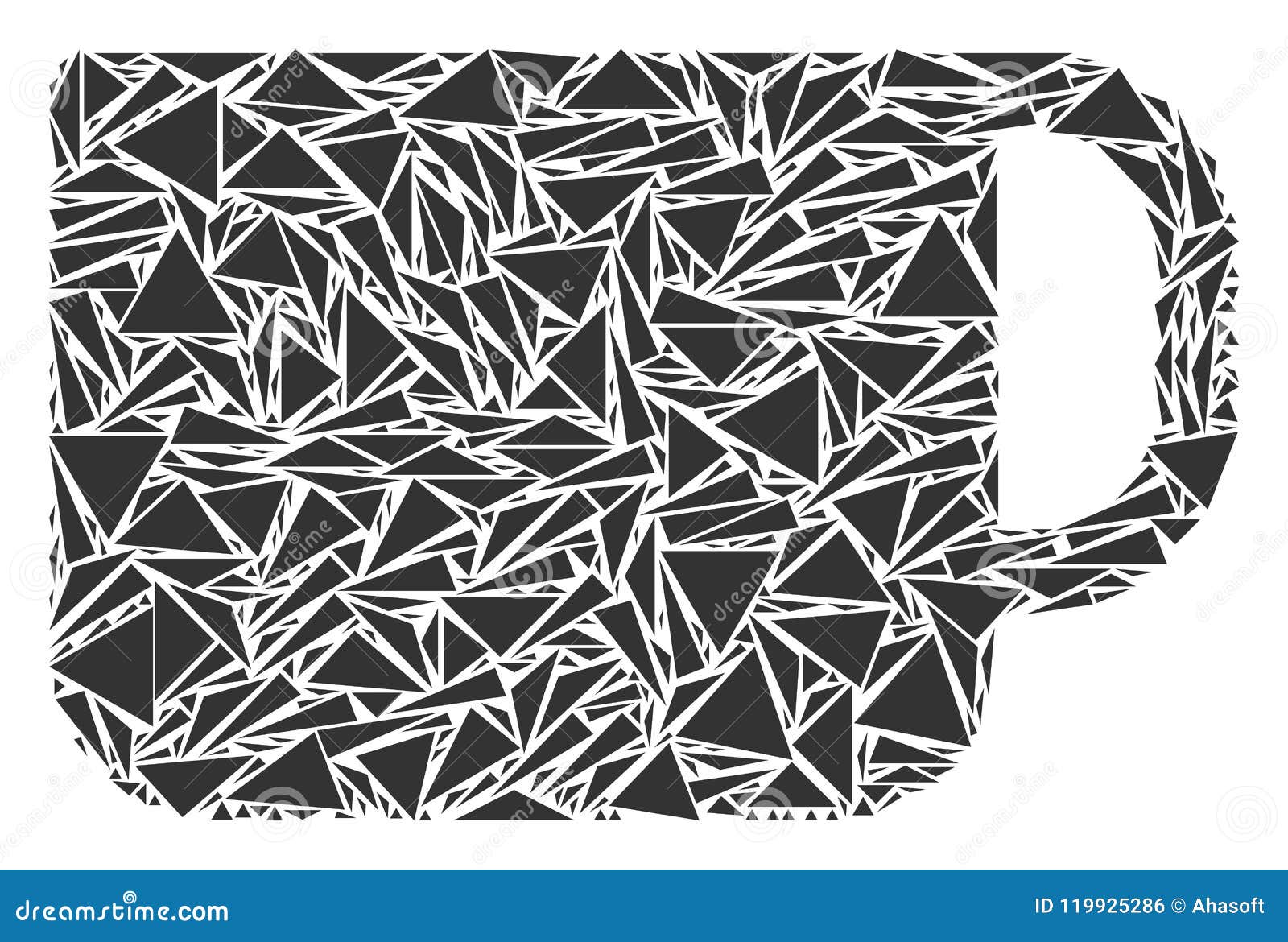 Tea Cup Collage of Triangles Stock Vector - Illustration of symbol ...