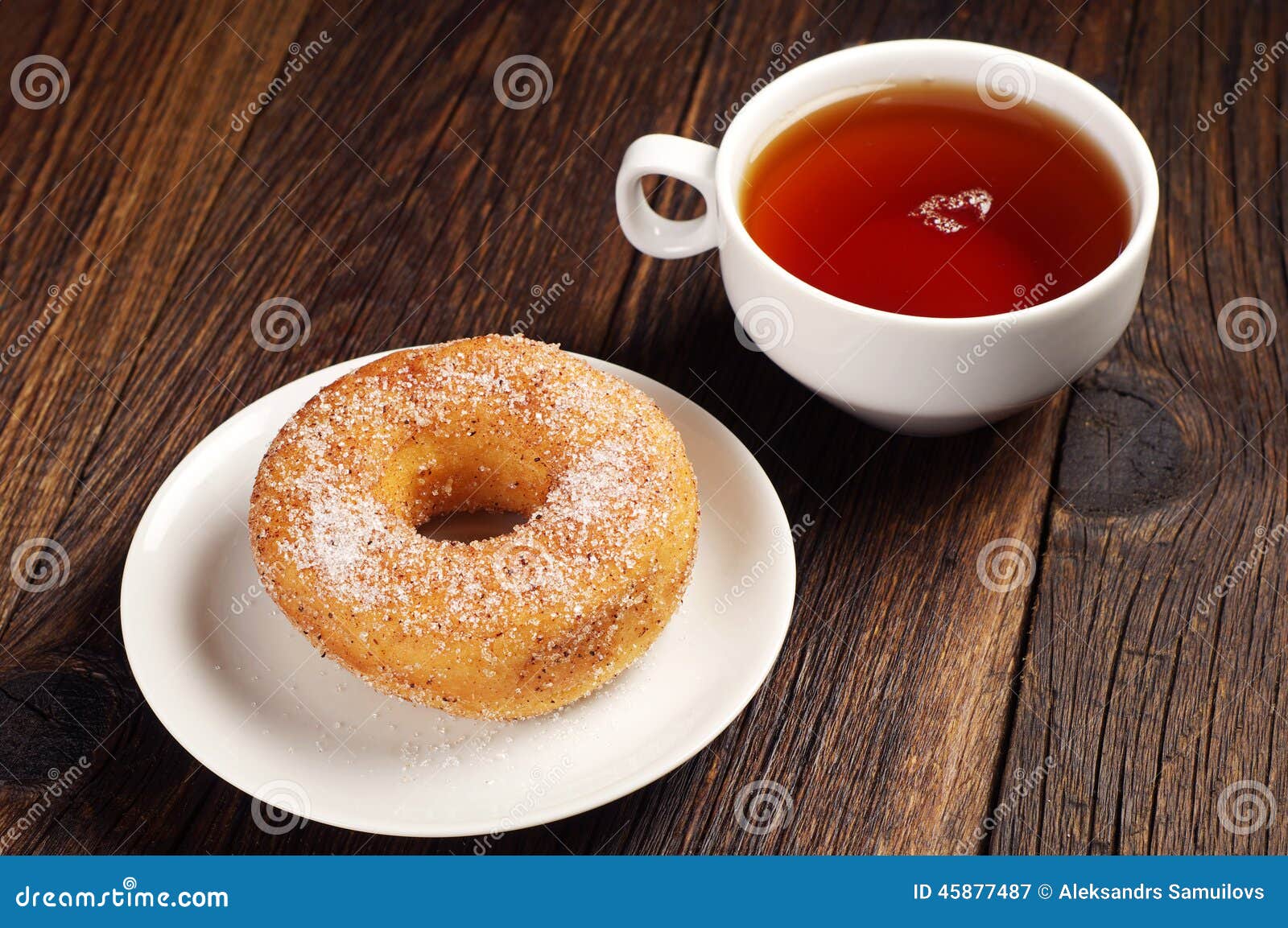 Tea cup and donut stock image. Image of pastry, tasty - 45877487