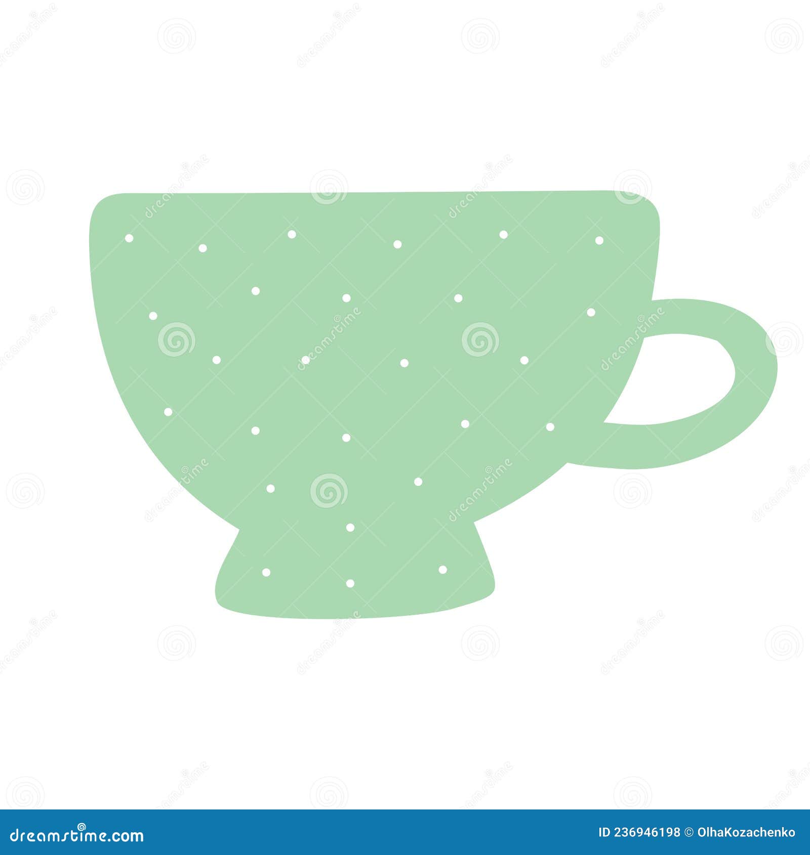 Tea Cup with Dots Hand Drawn Doodle Illustration Stock Vector ...