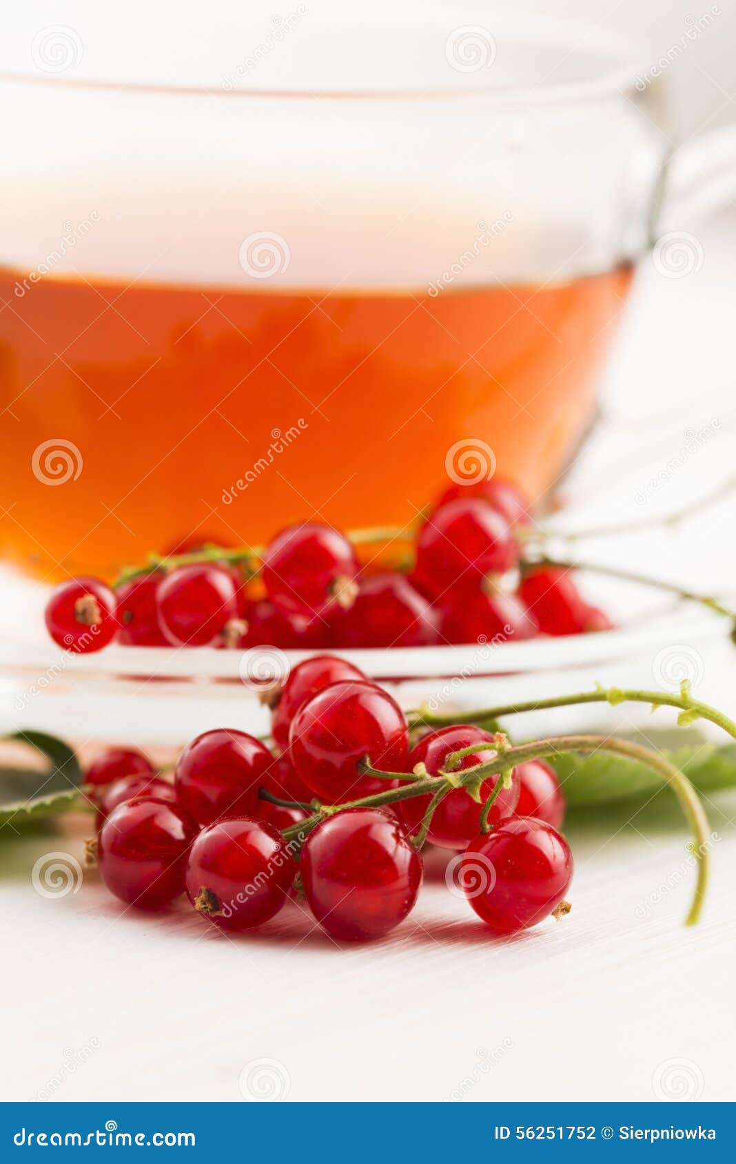 Tea in Cup and Fresh Currant Stock Photo - Image of currant, glass ...