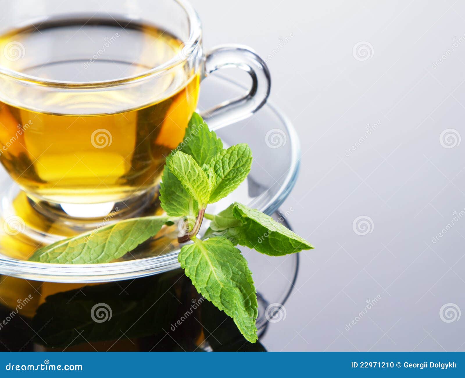 Tea Cup with Fresh Mint Leaves Stock Photo - Image of closeup, drink ...