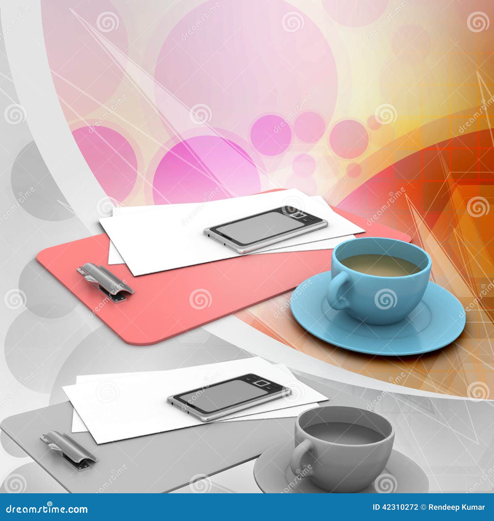 Tea Cup and Fresh Newspaper Stock Illustration - Illustration of ...
