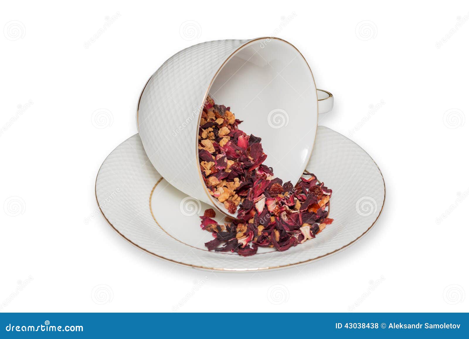 Tea Cup of Fruit Tea Leaves on White Background Stock Photo - Image of ...