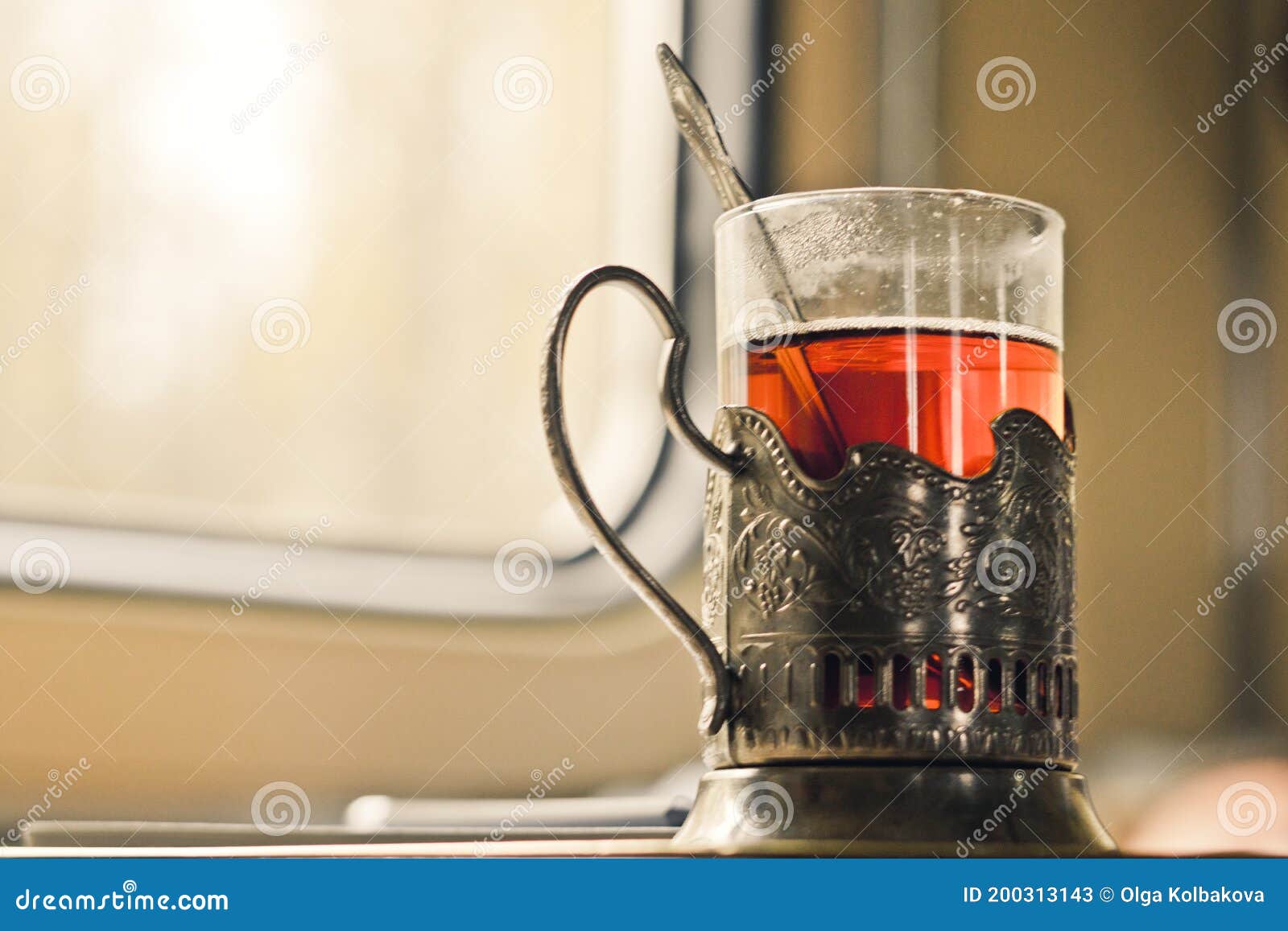 Tea in a Cup Holder on the Train Stock Image - Image of russia, journey ...