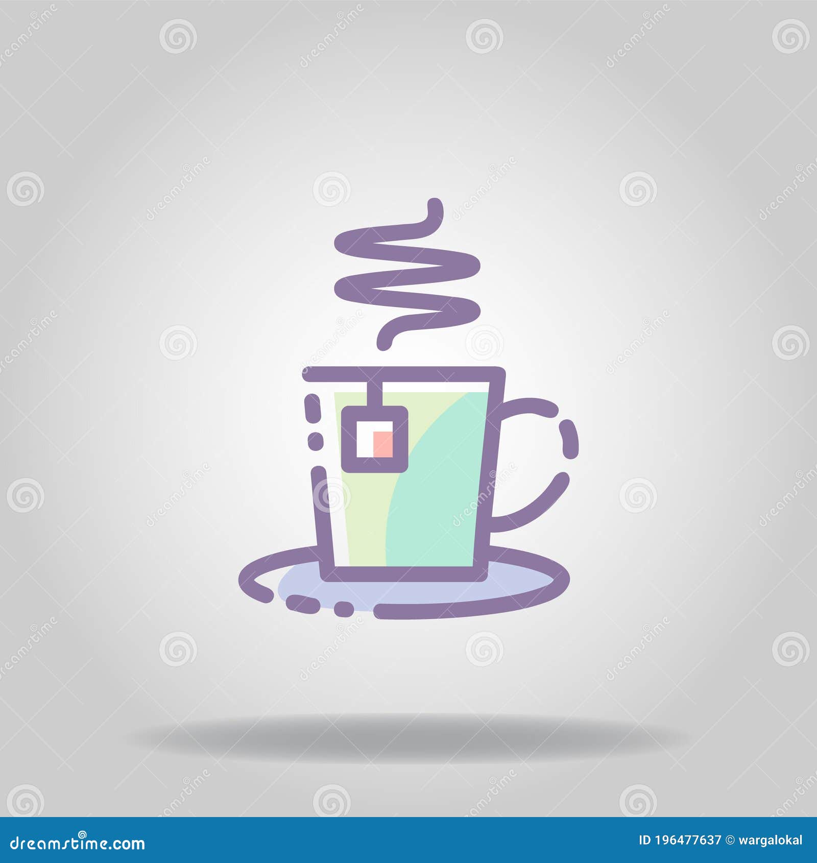 Tea Cup Icon or Logo in Pastel Color Stock Vector - Illustration of ...
