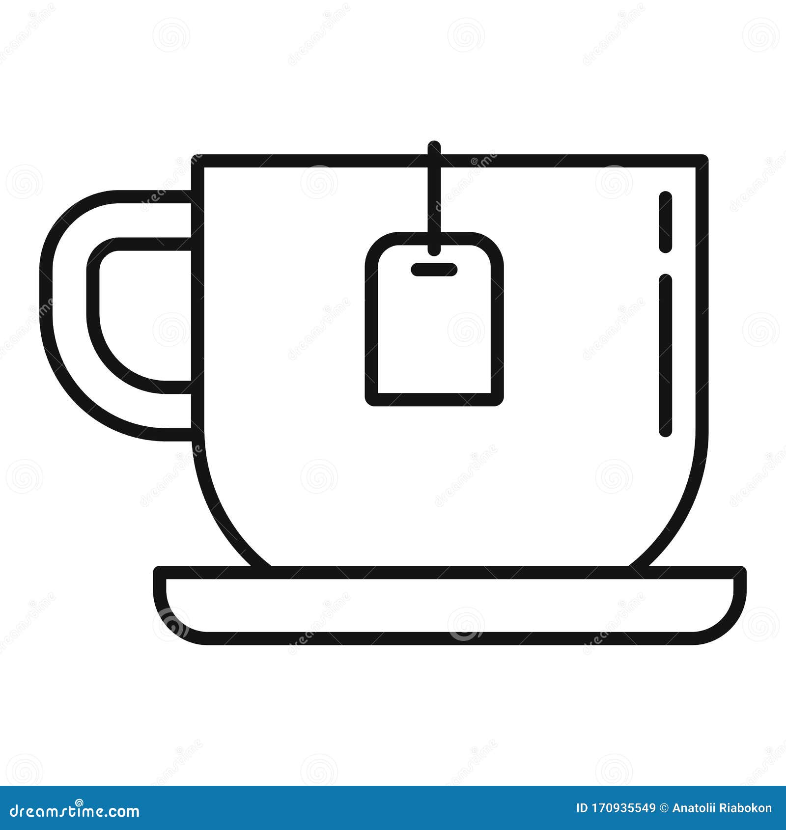 Tea Cup Icon, Outline Style Stock Vector - Illustration of line, brand ...
