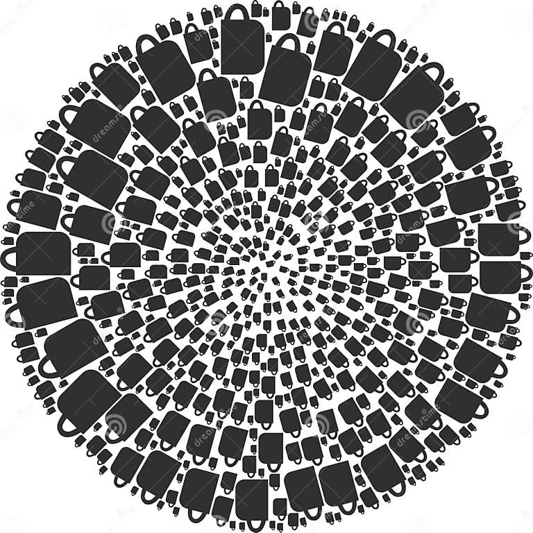 Tea Cup Icon Exploding Round Cluster Collage Stock Vector ...