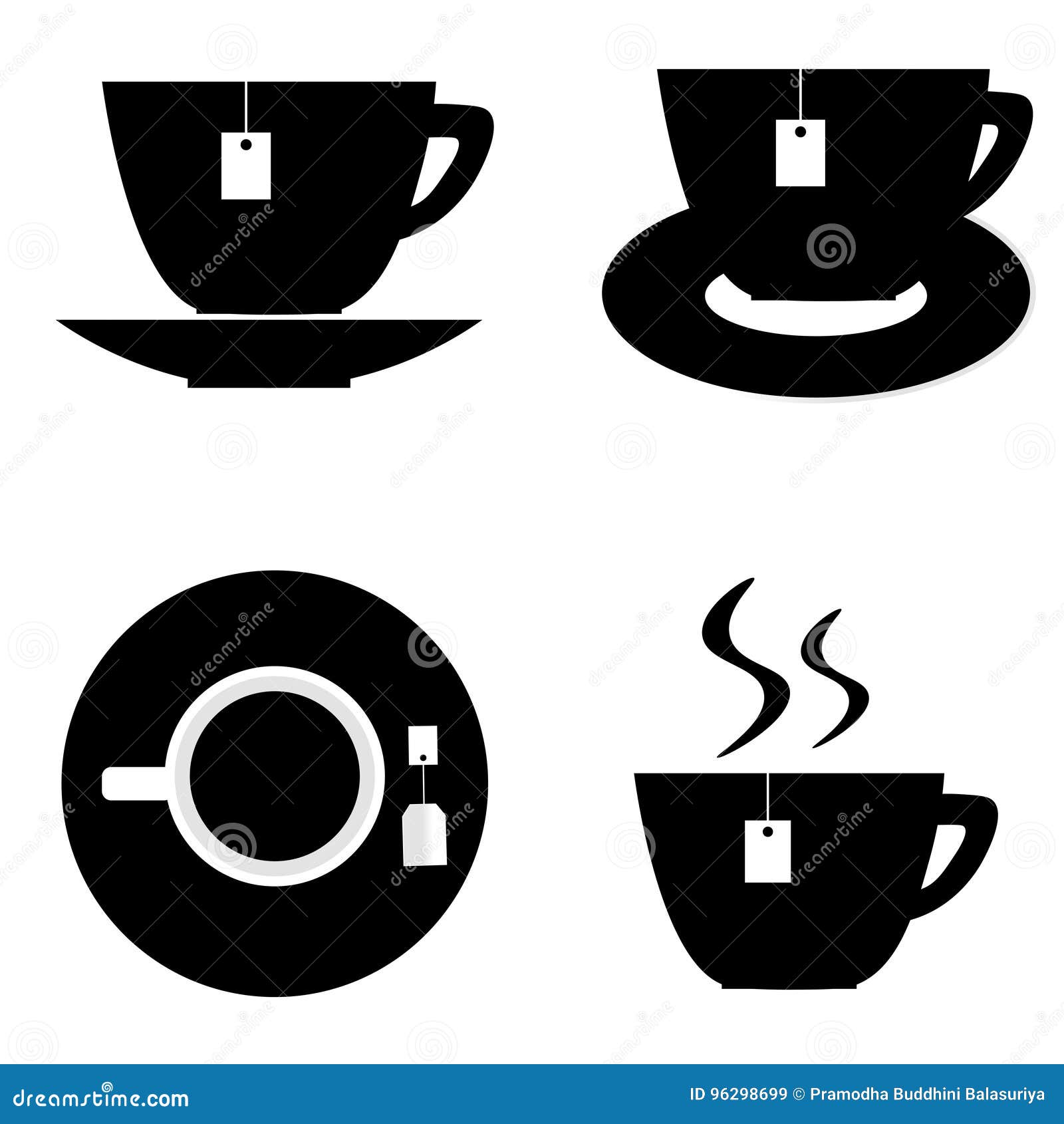 Tea cup icons set stock illustration. Illustration of flat - 96298699