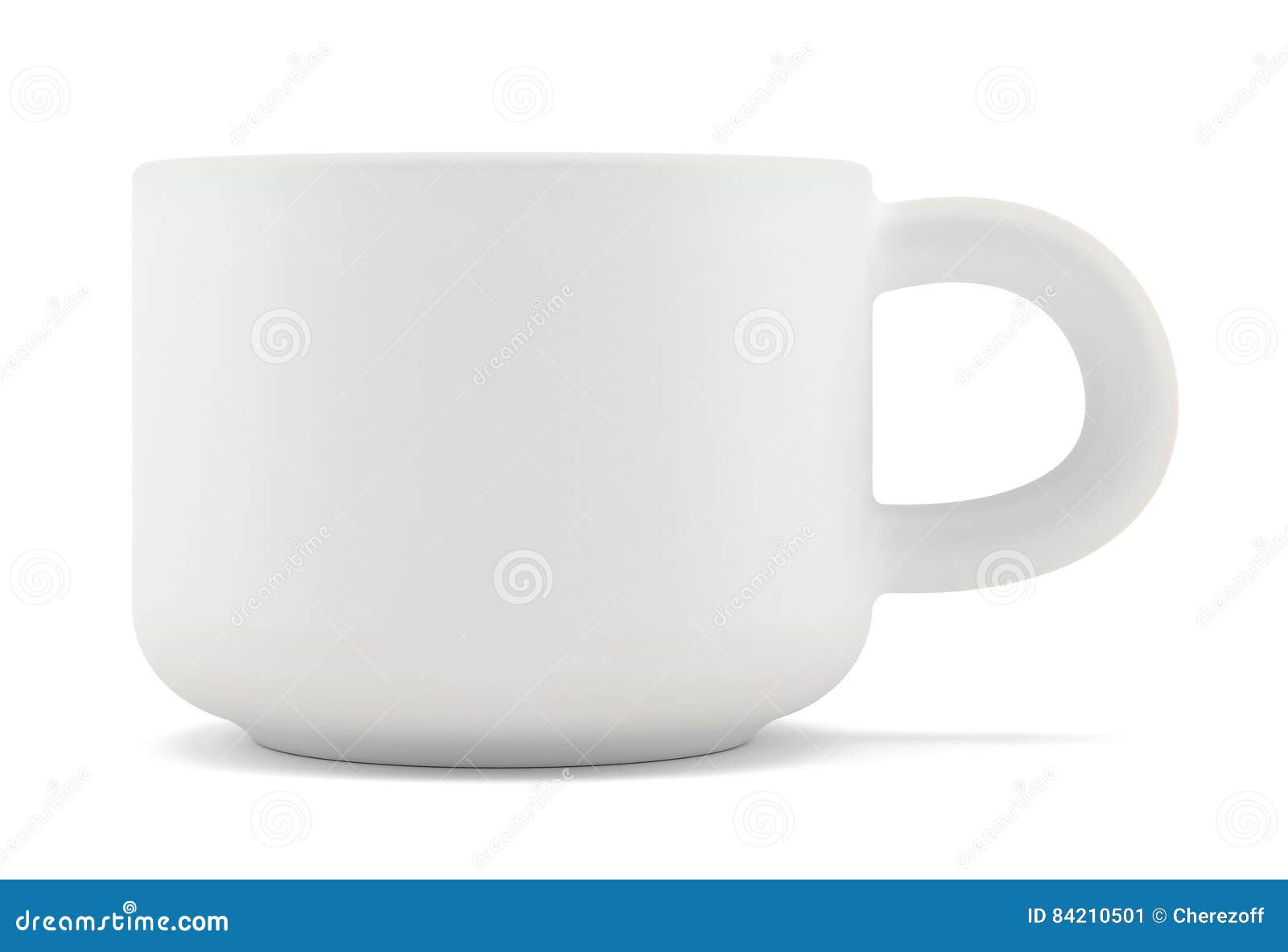 Tea Cup Isolated on White Front View Stock Illustration - Illustration ...