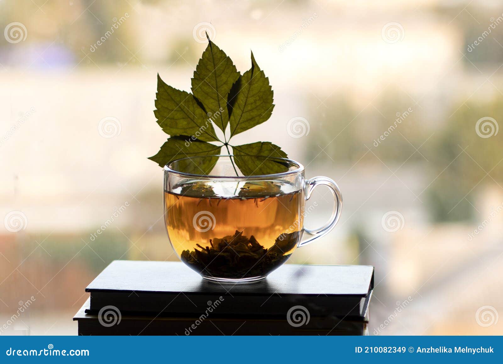 Tea Cup with Tea Leaves on the Window. Tea Drinking Stock Image - Image ...