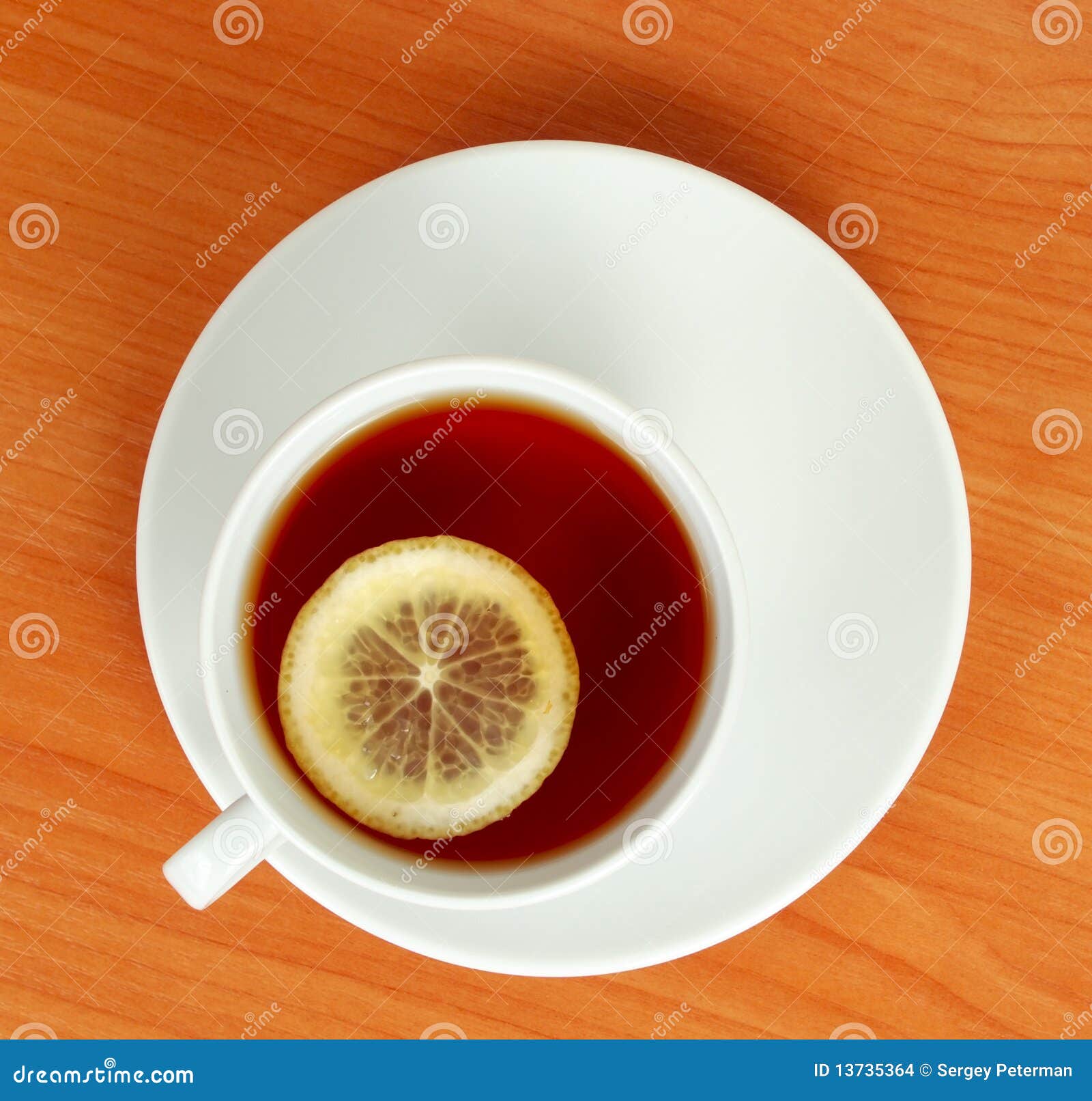 Tea cup with lemon stock photo. Image of color, plan - 13735364