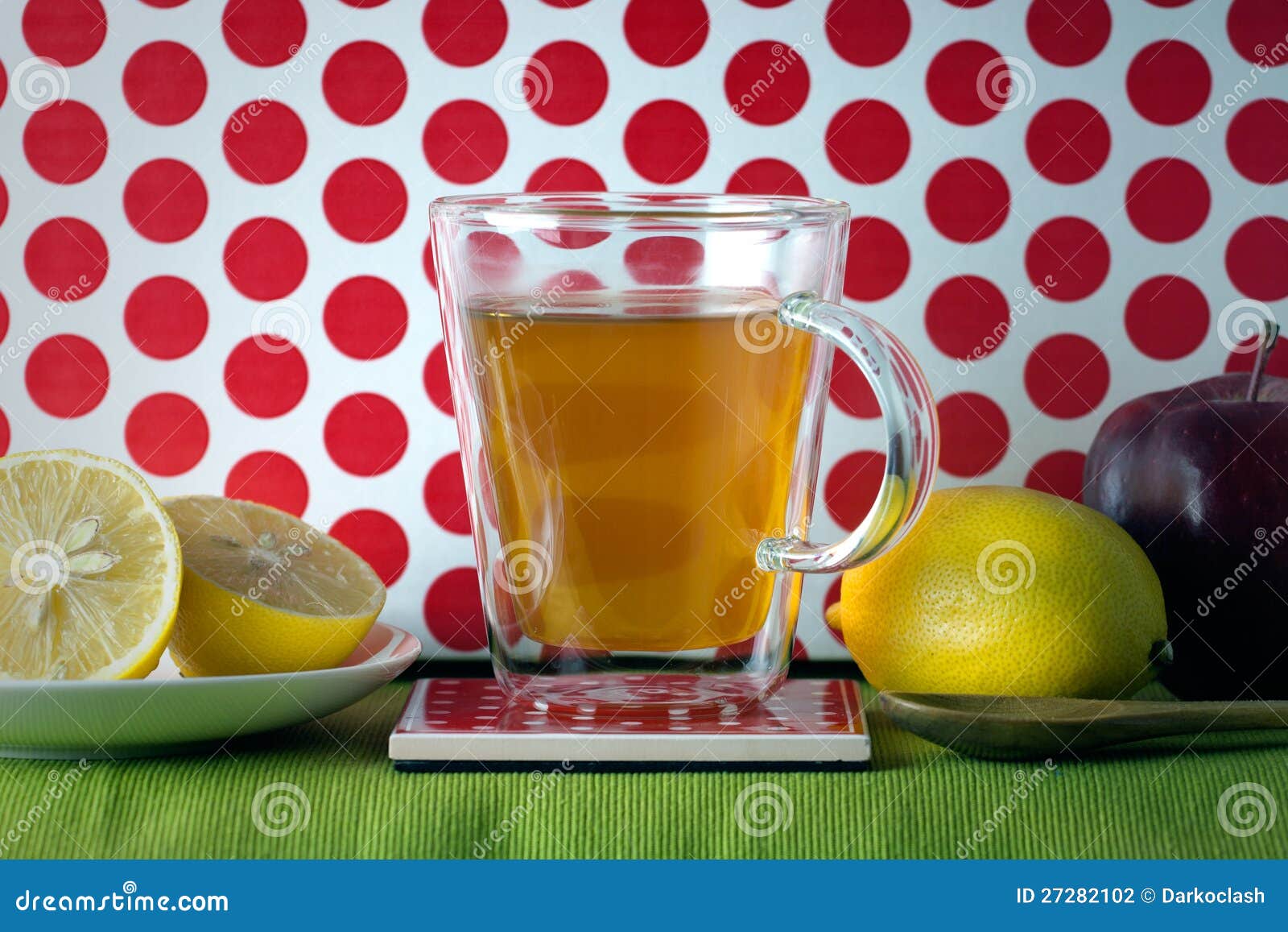 Cup of Tea with Lemon and Apple Stock Photo - Image of crop, french ...