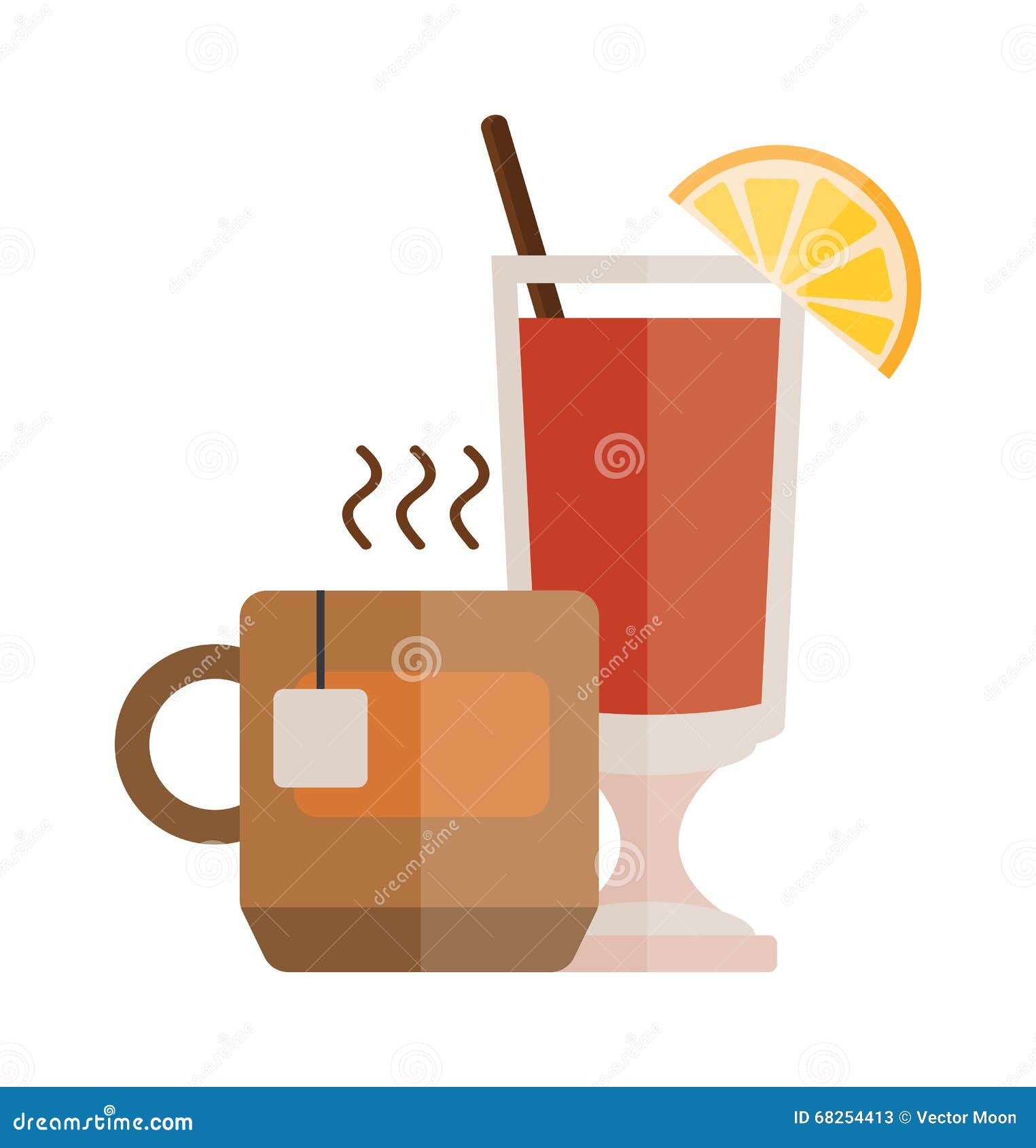 Tea Cup with Lemon Slice Cartoon Vector Illustration. Stock Vector ...