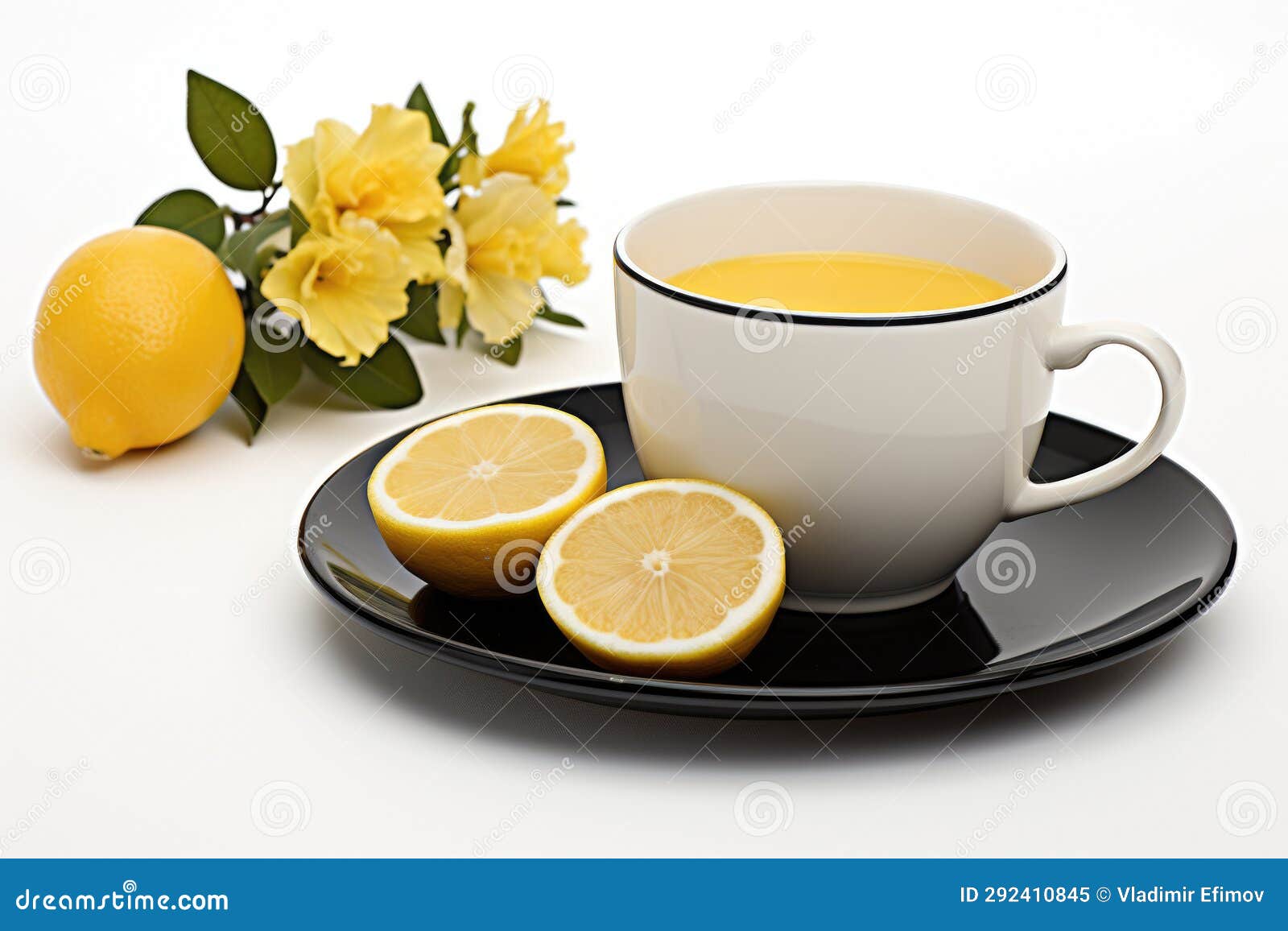 Tea Cup with Lemon and Slice of Lemon, Offering Refreshing and ...