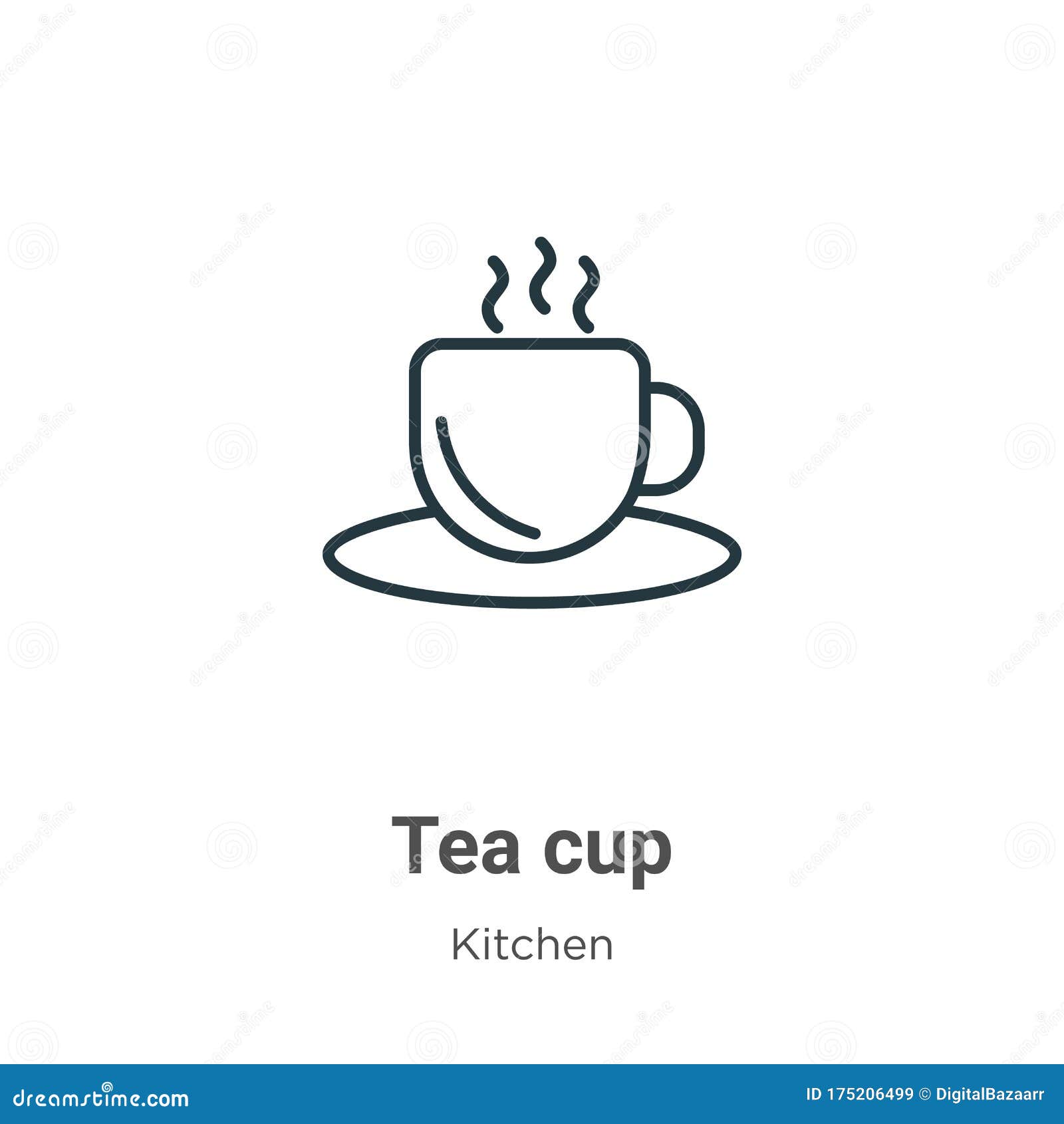 Tea Cup Outline Vector Icon. Thin Line Black Tea Cup Icon, Flat Vector ...