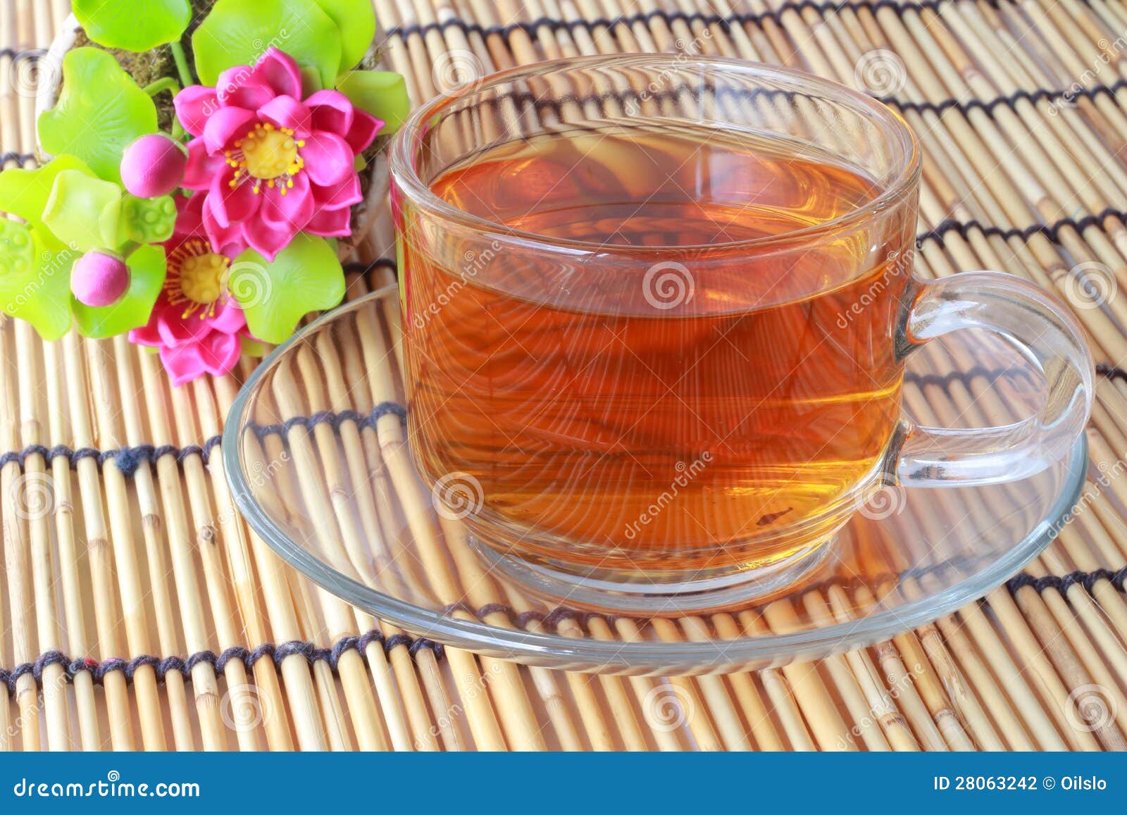 Tea cup with pink flowers stock photo. Image of freshness - 28063242