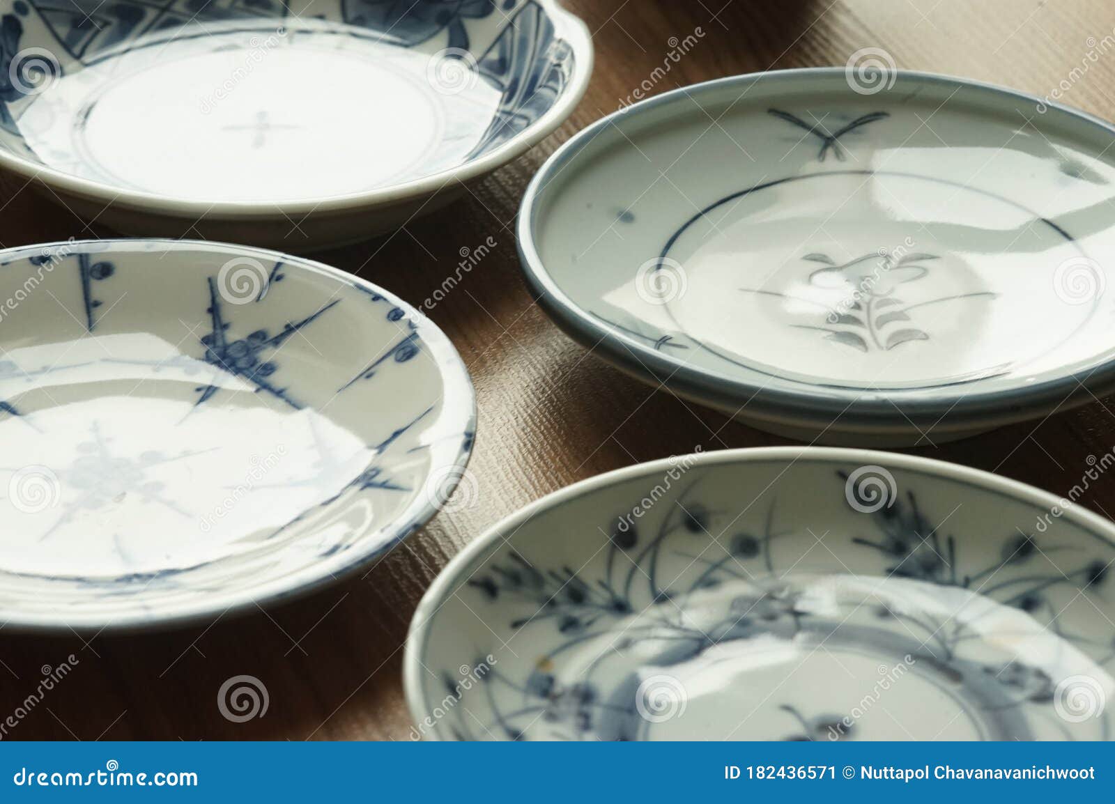 Tea Cup Plate Set on Table. Stock Image - Image of coffee, bowls: 182436571