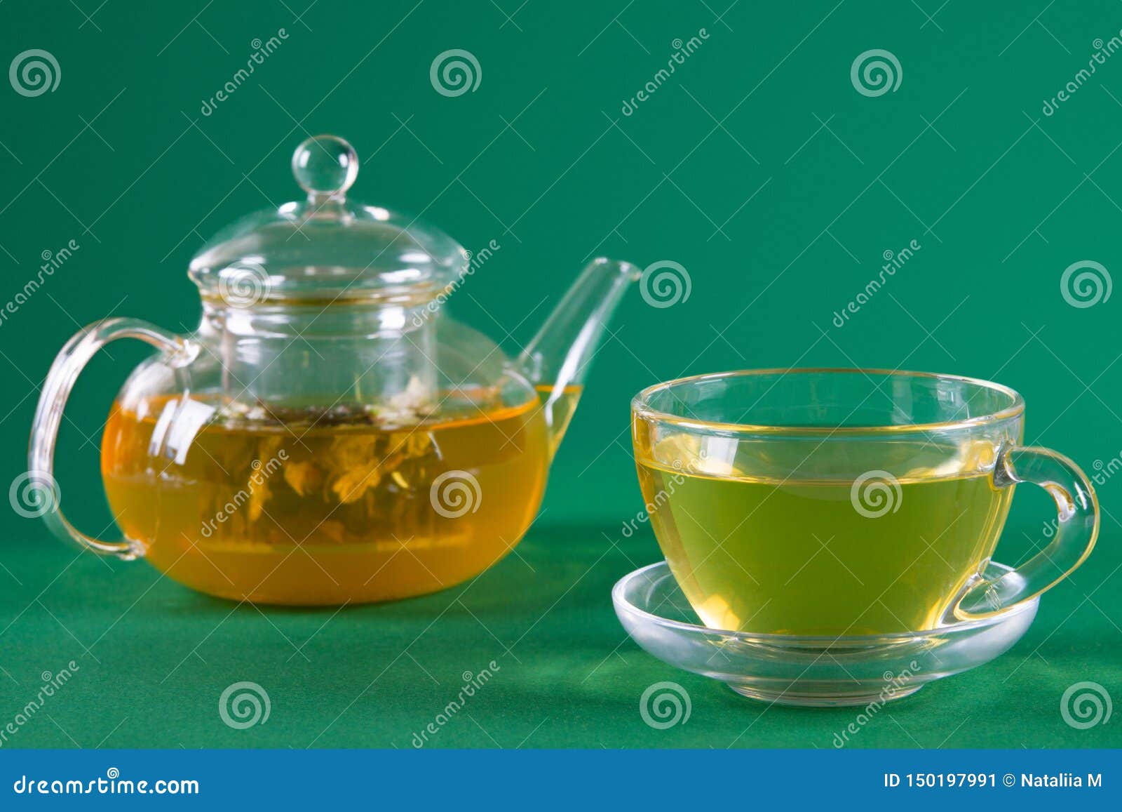 Tea Cup and Tea Pot. Side View Stock Image - Image of leaf, health ...